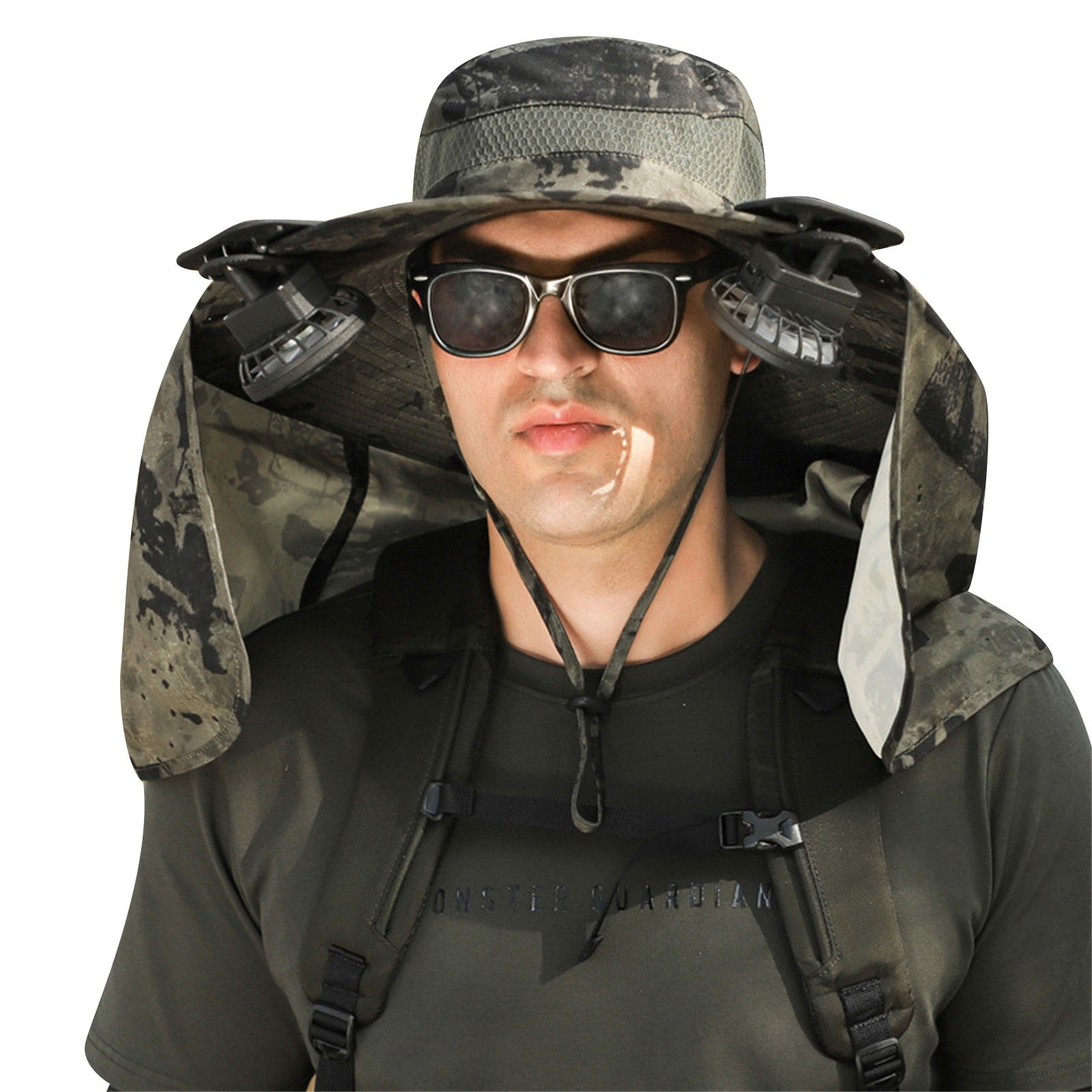 Qocolhg Solar Fan Hat with 2 Fan, USB & Solar Powered Fans Hat, 3 ...