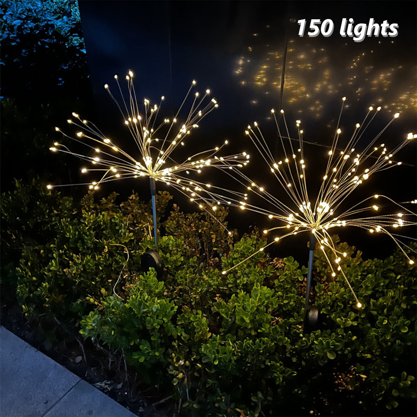 Qocolhg Solar Firework Garden Lights Outdoor Decor Waterproof 2 Pack ...