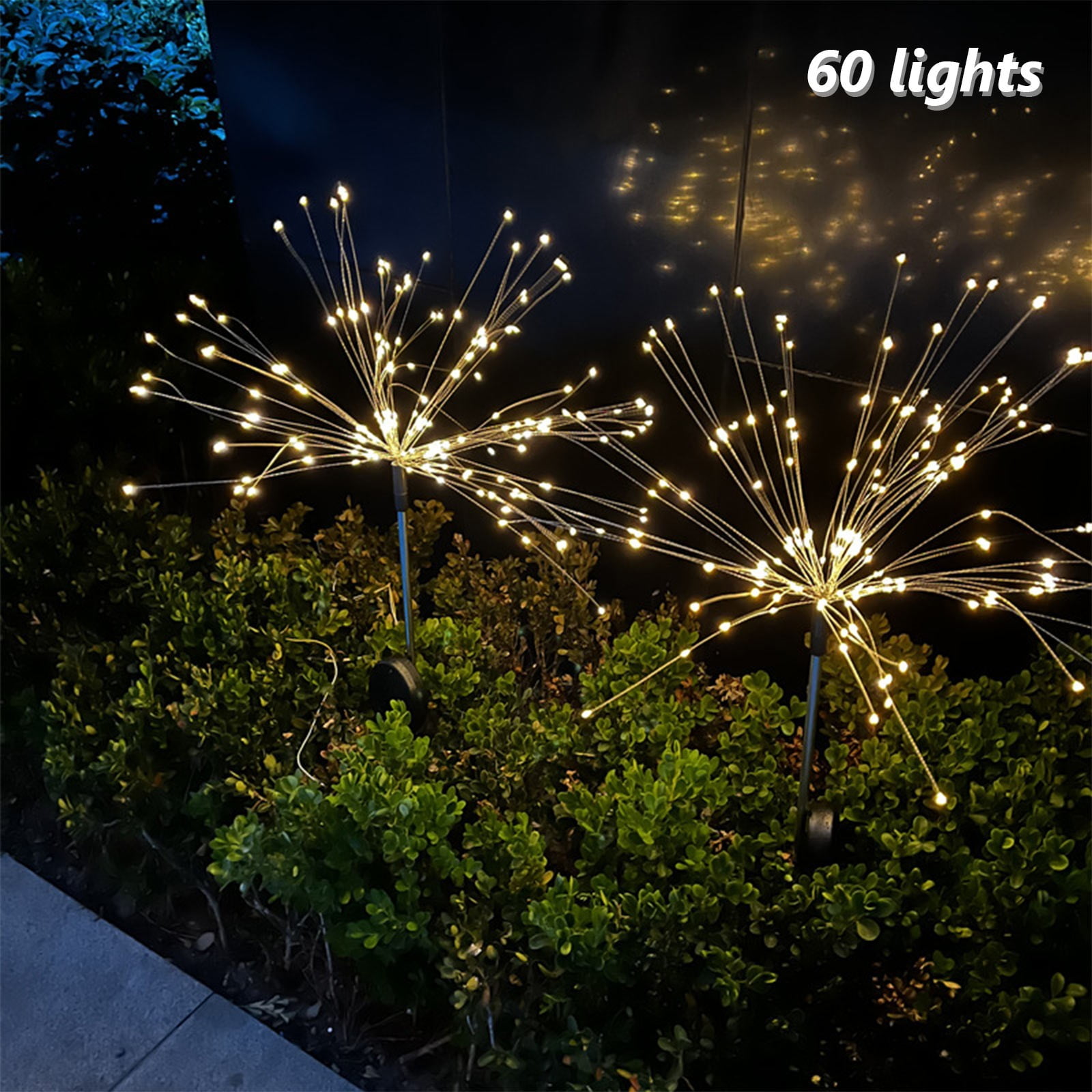 Qocolhg Solar Firework Garden Lights Outdoor Decor Waterproof 2 Pack ...