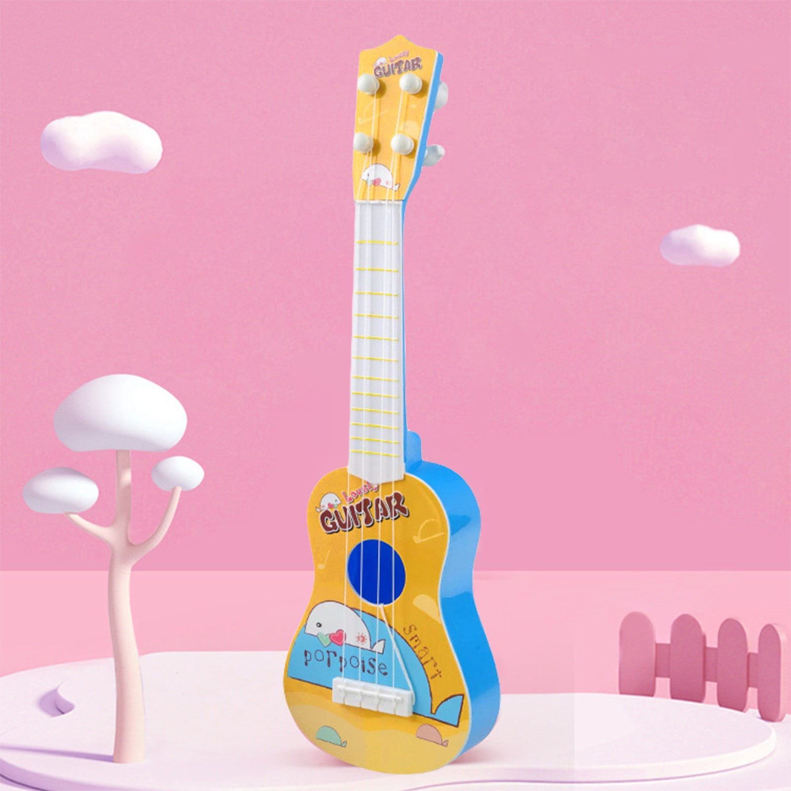 Qocolhg Toddler Guitar for Kids Ages 3-5, 4 Strings Can Play Music Toys ...