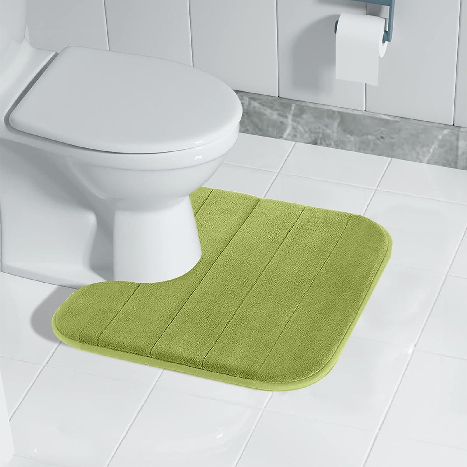 Qocolhg Toilet Rugs U-Shaped 19.7 In, Extra Soft Absorbent Chenille ...