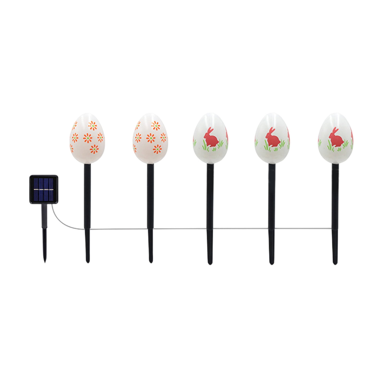 Qocolhg Upgraded 5-Pack Solar Easter Egg Stake Lights for Easter ...