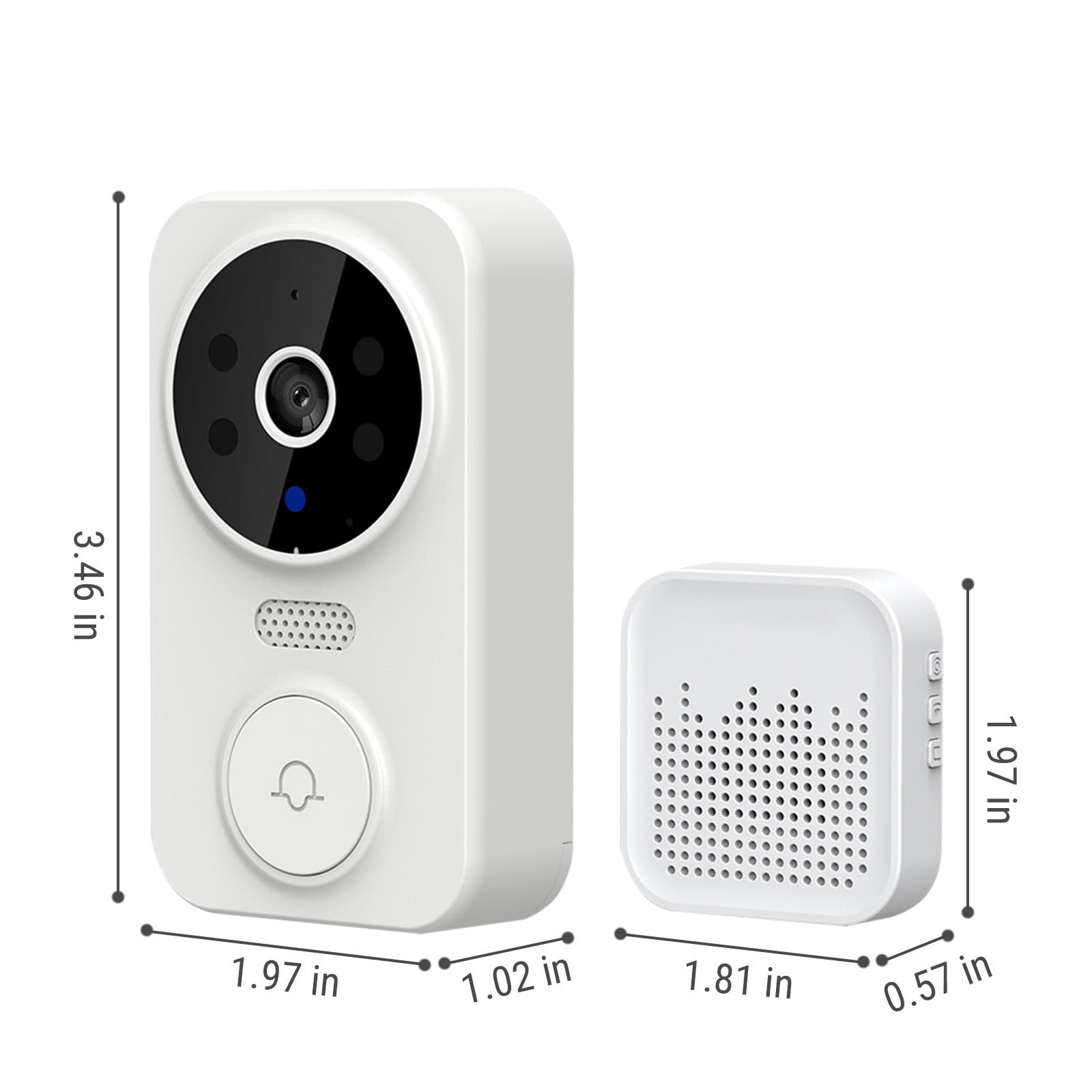 Qocolhg Video Doorbell Camera Wireless with Chime and 2.4G WiFi, HD ...