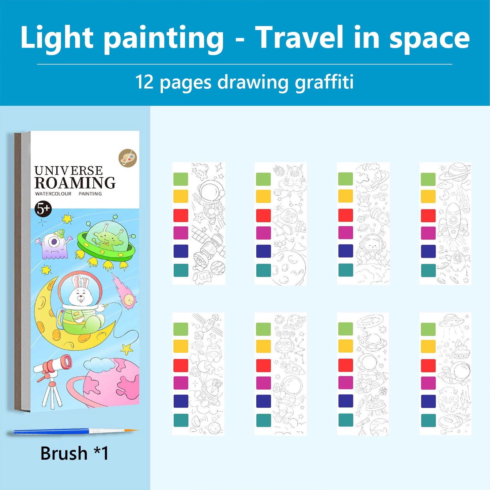 Qocolhg Watercolor Painting Coloring Books Arts & Crafts Kit, Pocket ...