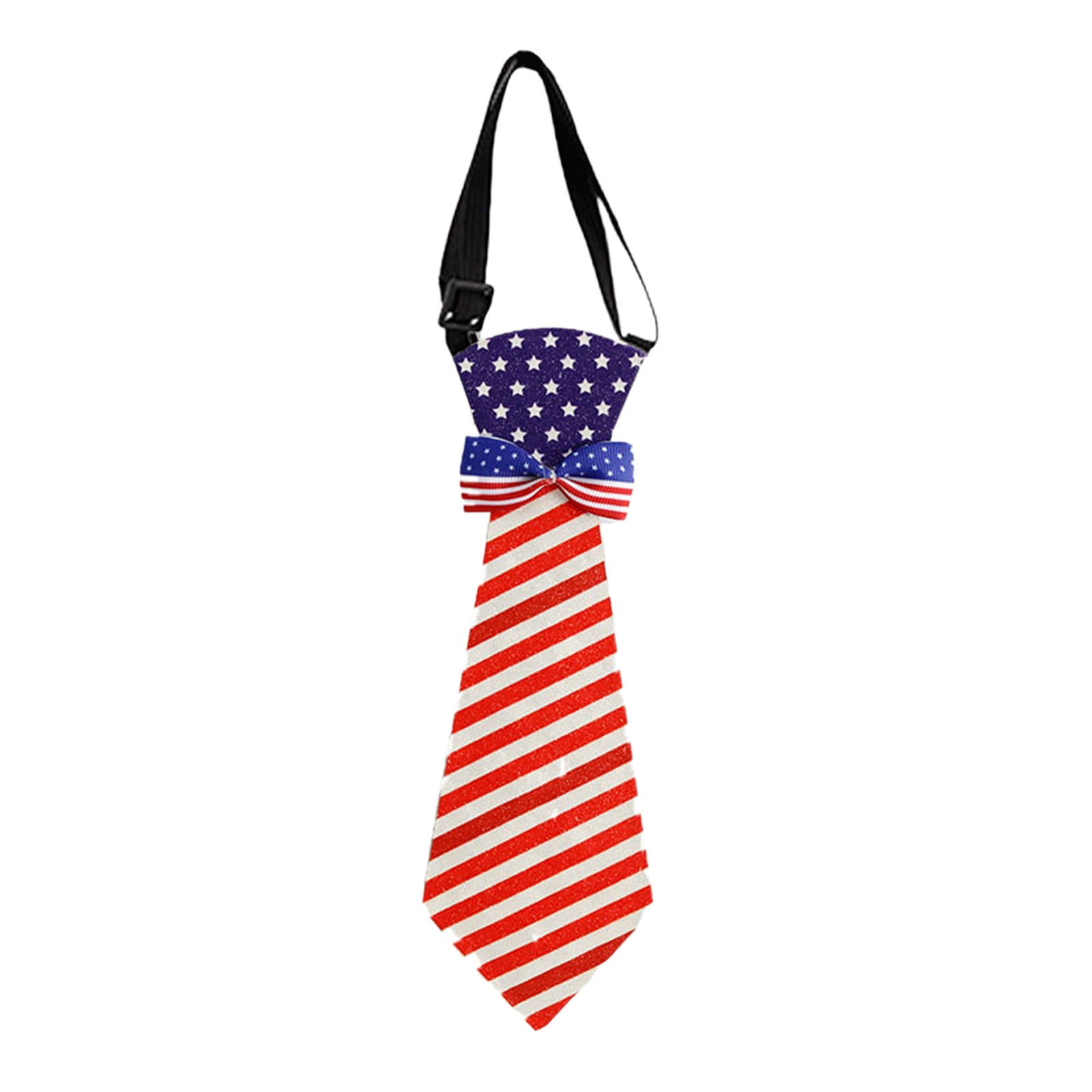 Qocolhg Women Mens Independence Memorial Day Striped Star Pretied Small ...
