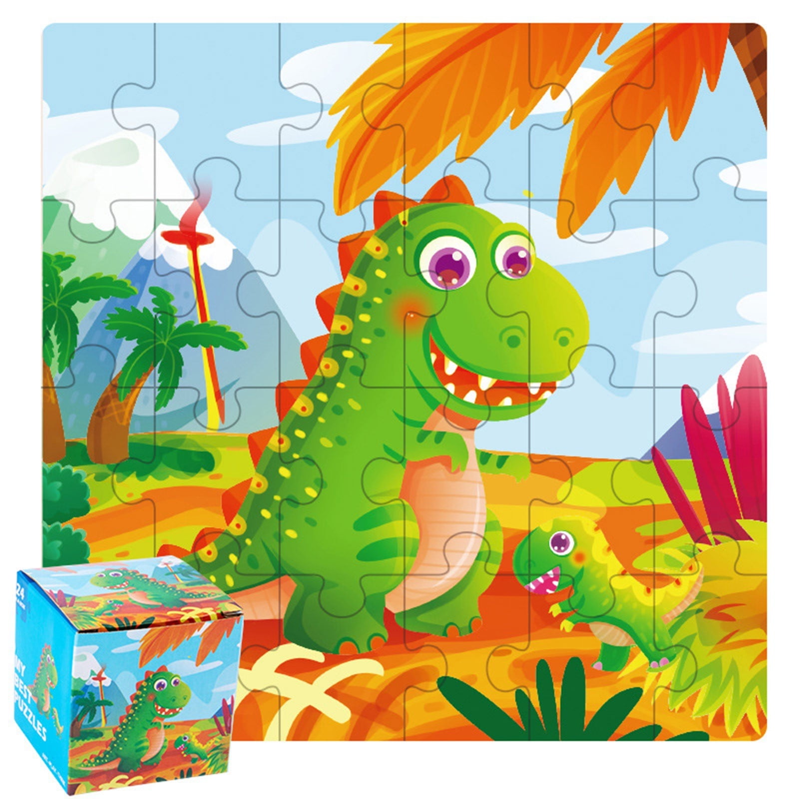 Qocolhg Wooden Puzzles for Kids Ages 4-6, 24Pcs Jigsaw Puzzles ...
