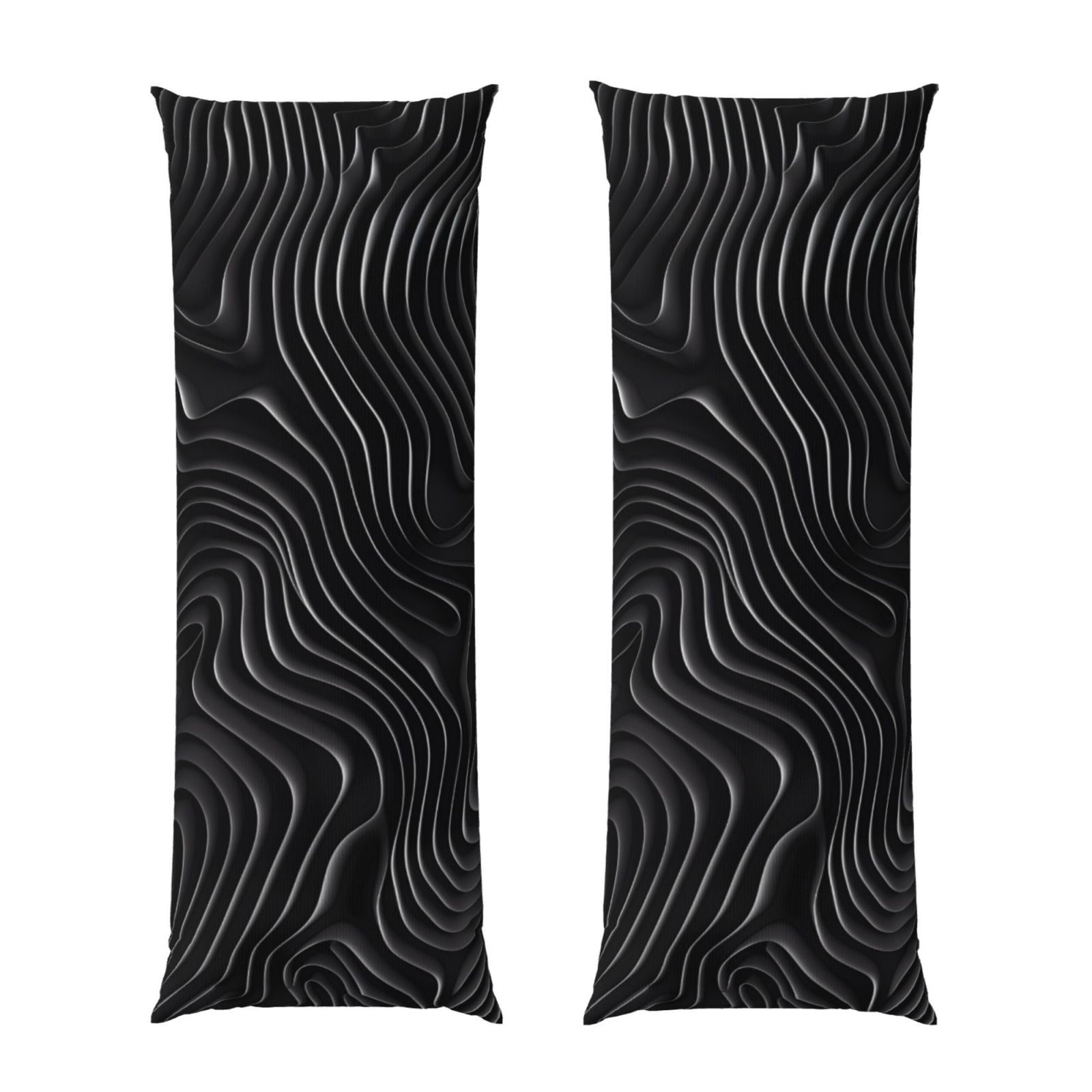 Qokaie Abstract Black And White Waves Print Cotton Hypoallergenic Body ...