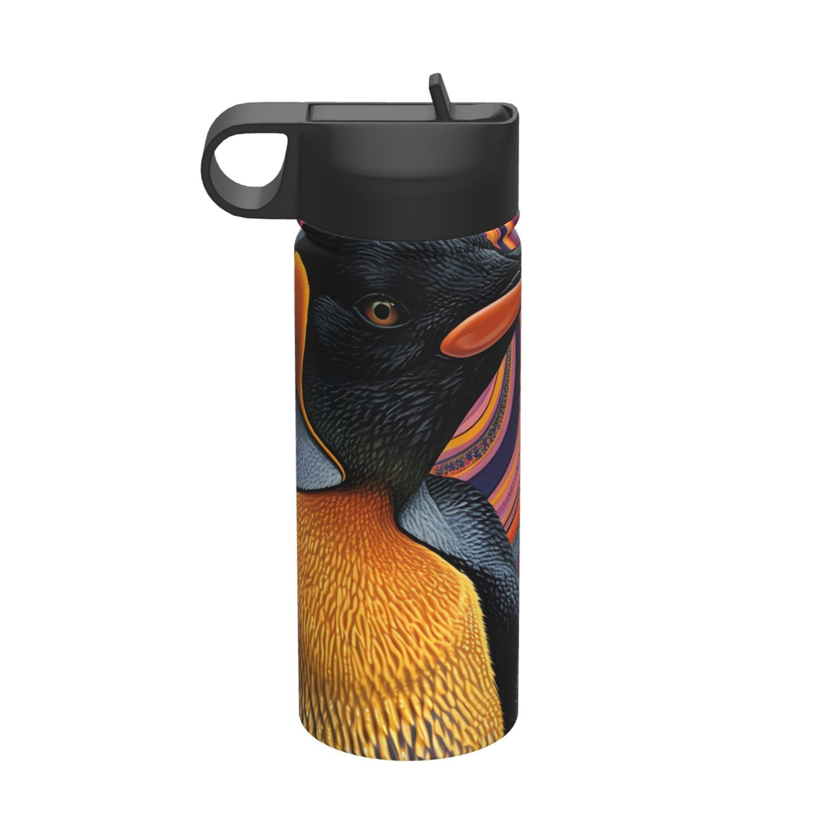 Qokaie Abstract Pattern Penguin Pattern 18oz Insulated Water Bottle ...
