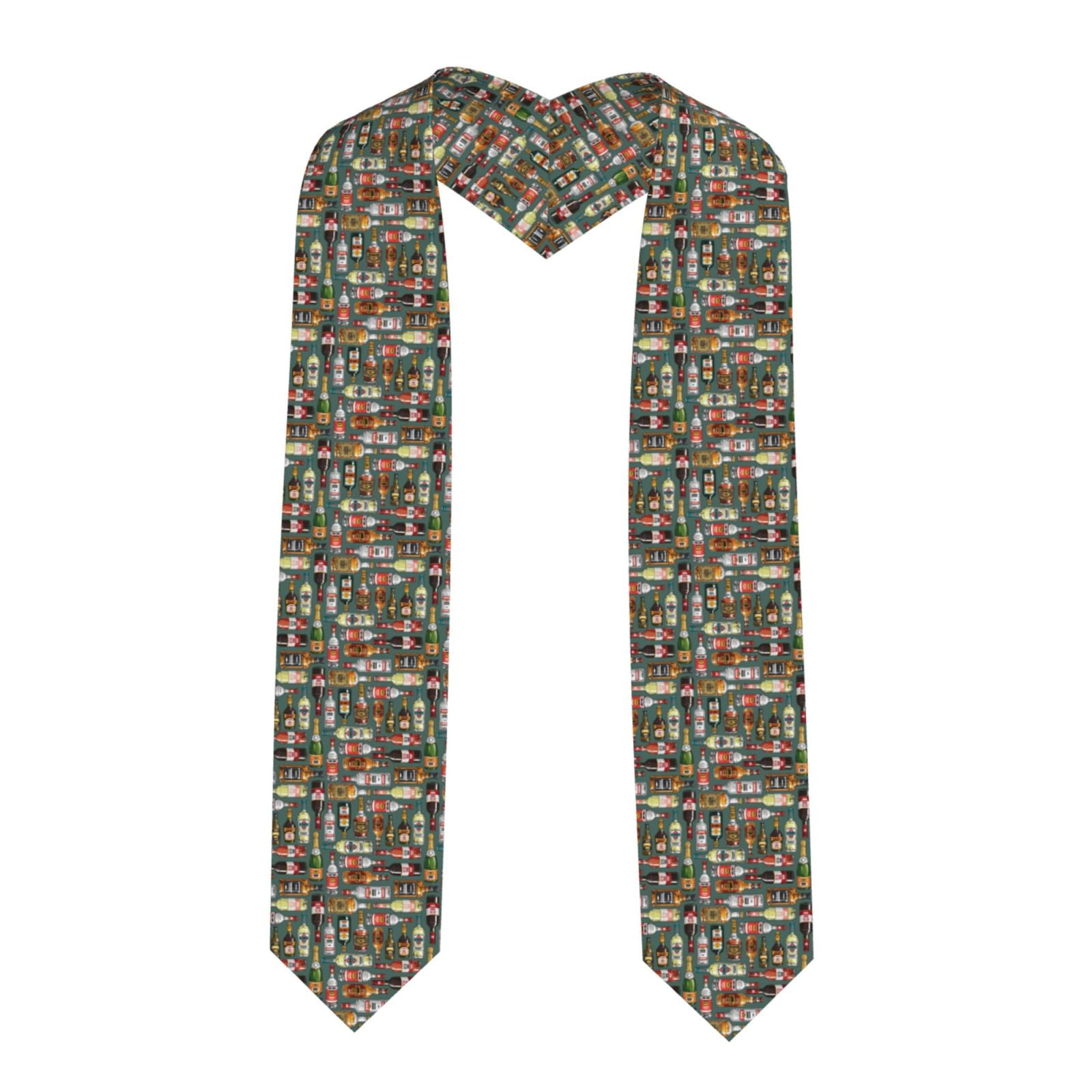 Qokaie Alcohol Bottles Pattern Graduation Shawl Stole – Academic Stole ...