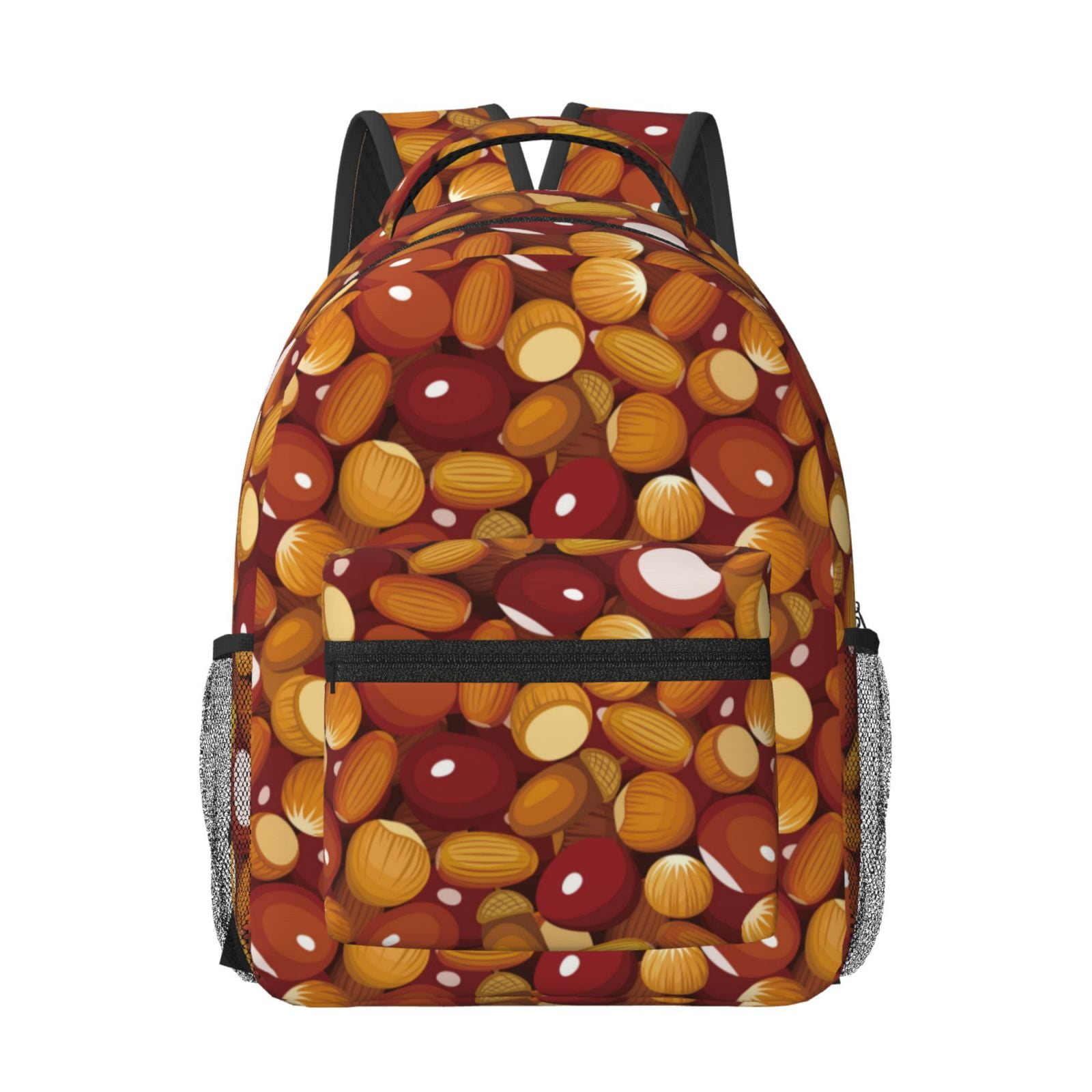 Qokaie Almond Nuts Style School Backpack Travel Bag for Men & Women ...