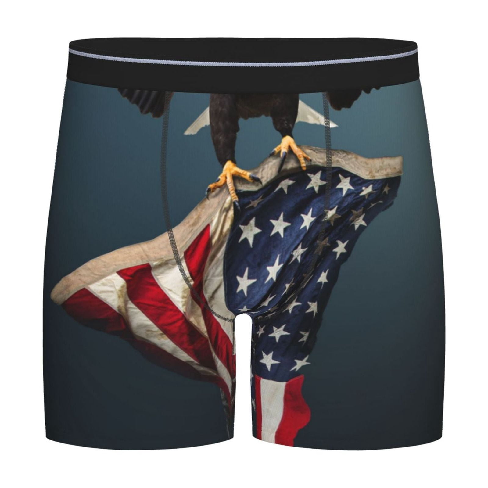 Qokaie American Flag for Men's Cotton Briefs Underwear, Long Leg Briefs ...