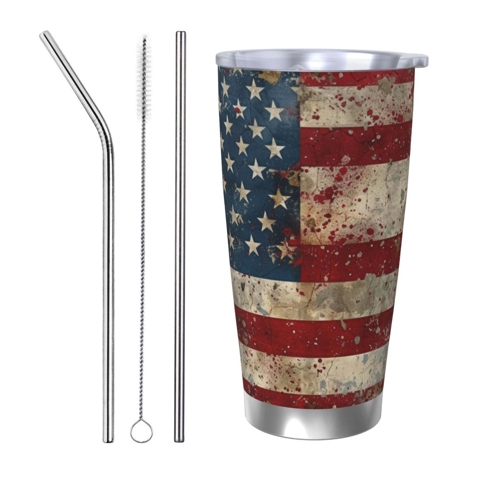 Qokaie American Flag1 Pattern 20 Oz Coffee Car Insulated Coffee Cup ...