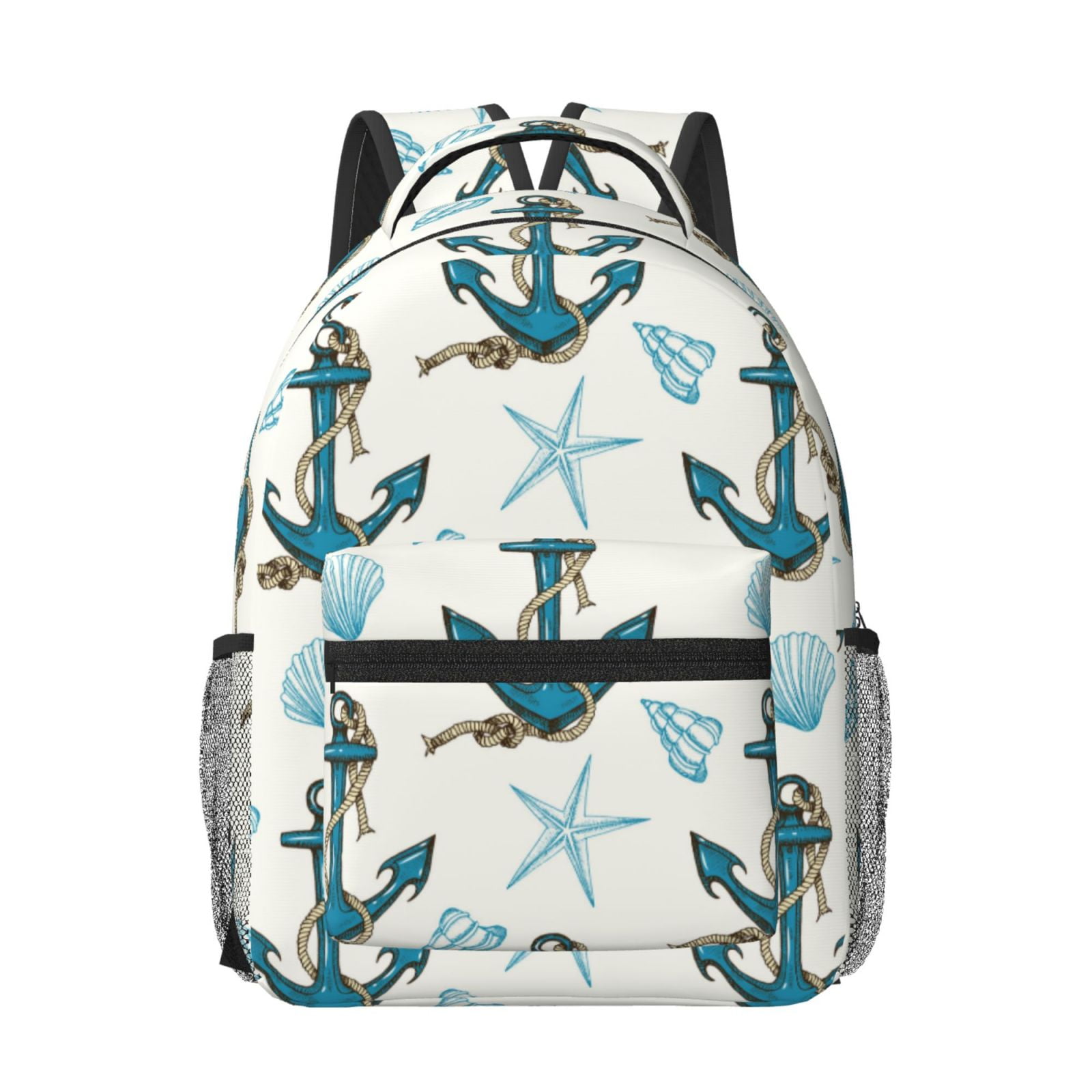 Qokaie Anchors And Shells Style School Backpack Travel Bag for Men ...