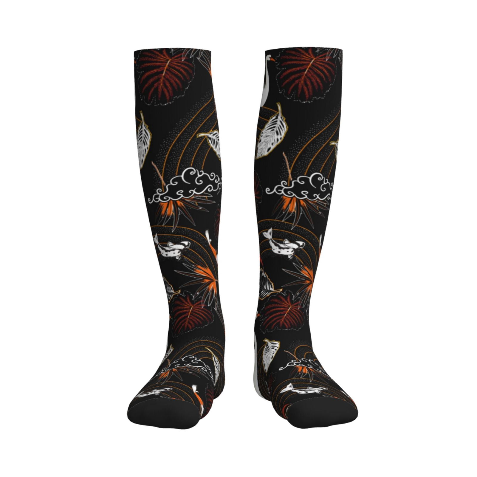 Qokaie Animal Koi Fish Drawing Sports Compression Socks - Comfortable ...