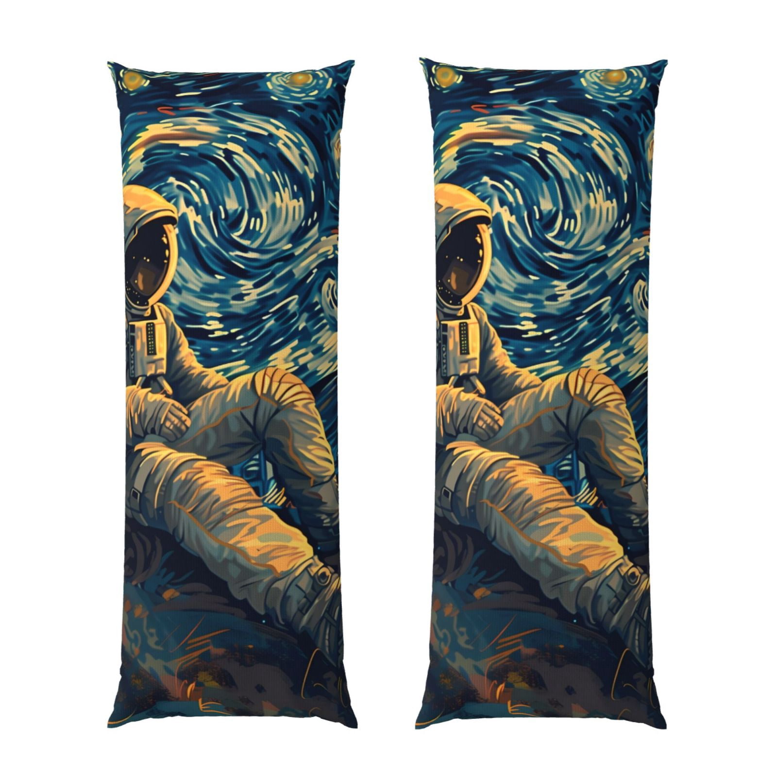 Qokaie Astronaut Starry Night Print Cotton Hypoallergenic Body Pillow ...