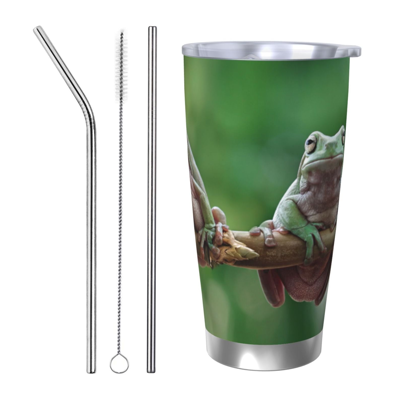 Qokaie Australian White Tree Frog Sitting on Branch Pattern 20 Oz ...
