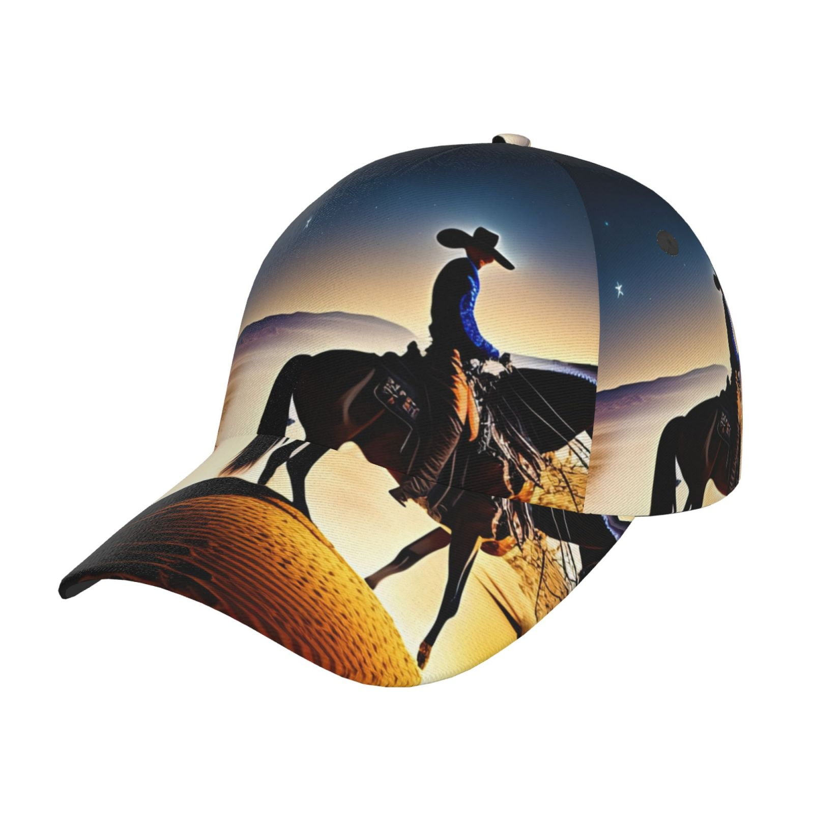 Qokaie Azure Sky Western Desert Cowboy Print Baseball Cap Golf Dad Hat ...