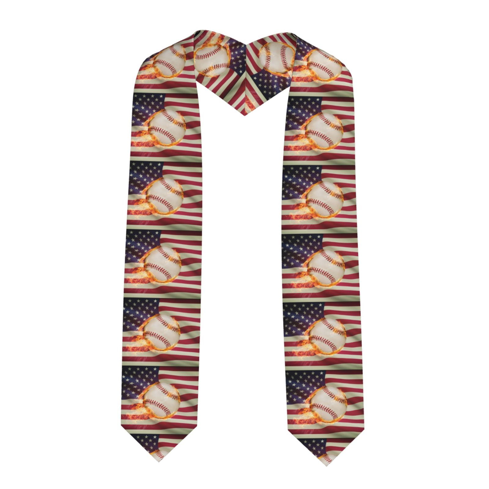 Qokaie Baseball Ball With Flag Pattern Graduation Shawl Stole ...