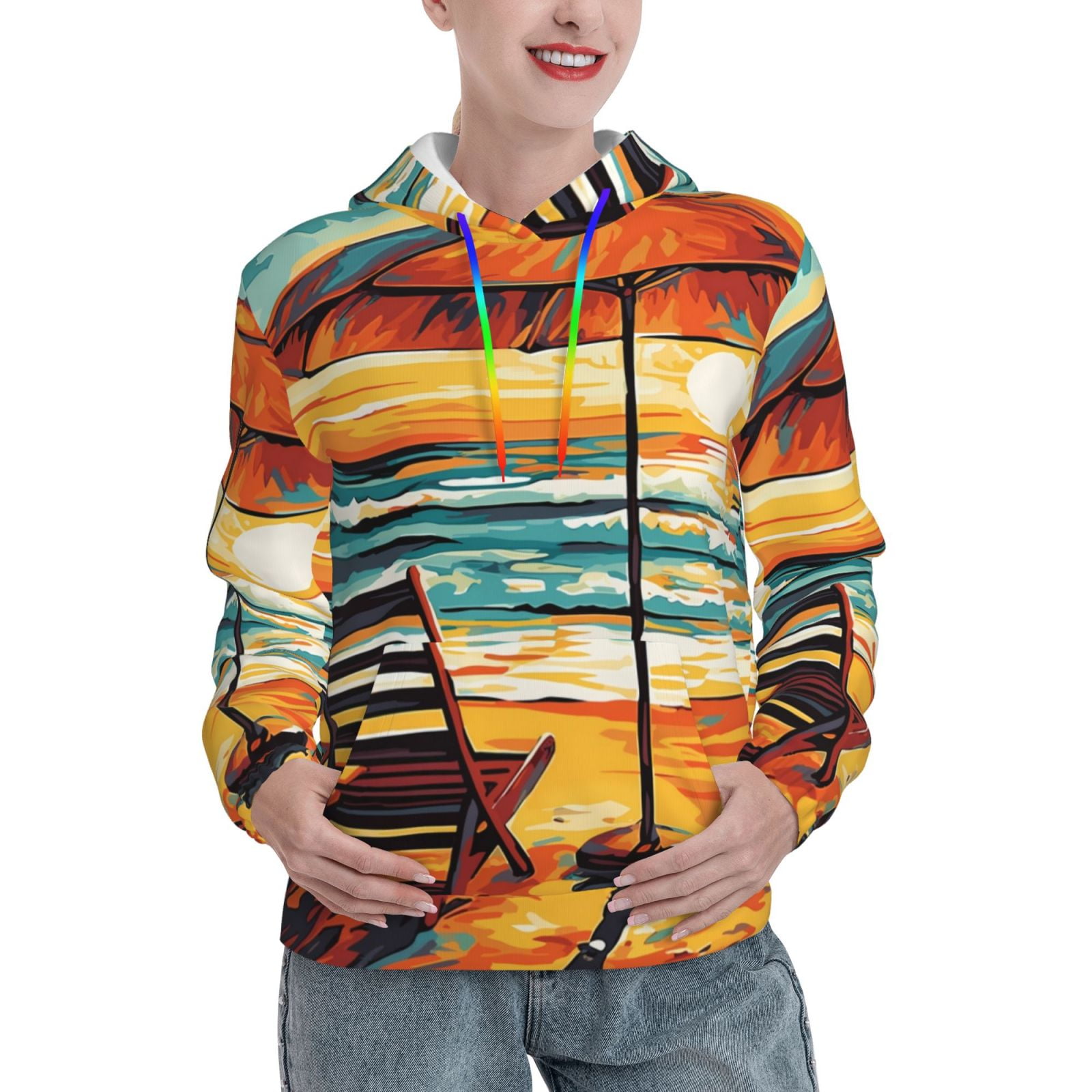 Haiem Beach Umbrella Sunset for Men's Fashion Hoodies & Sweatshirts ...