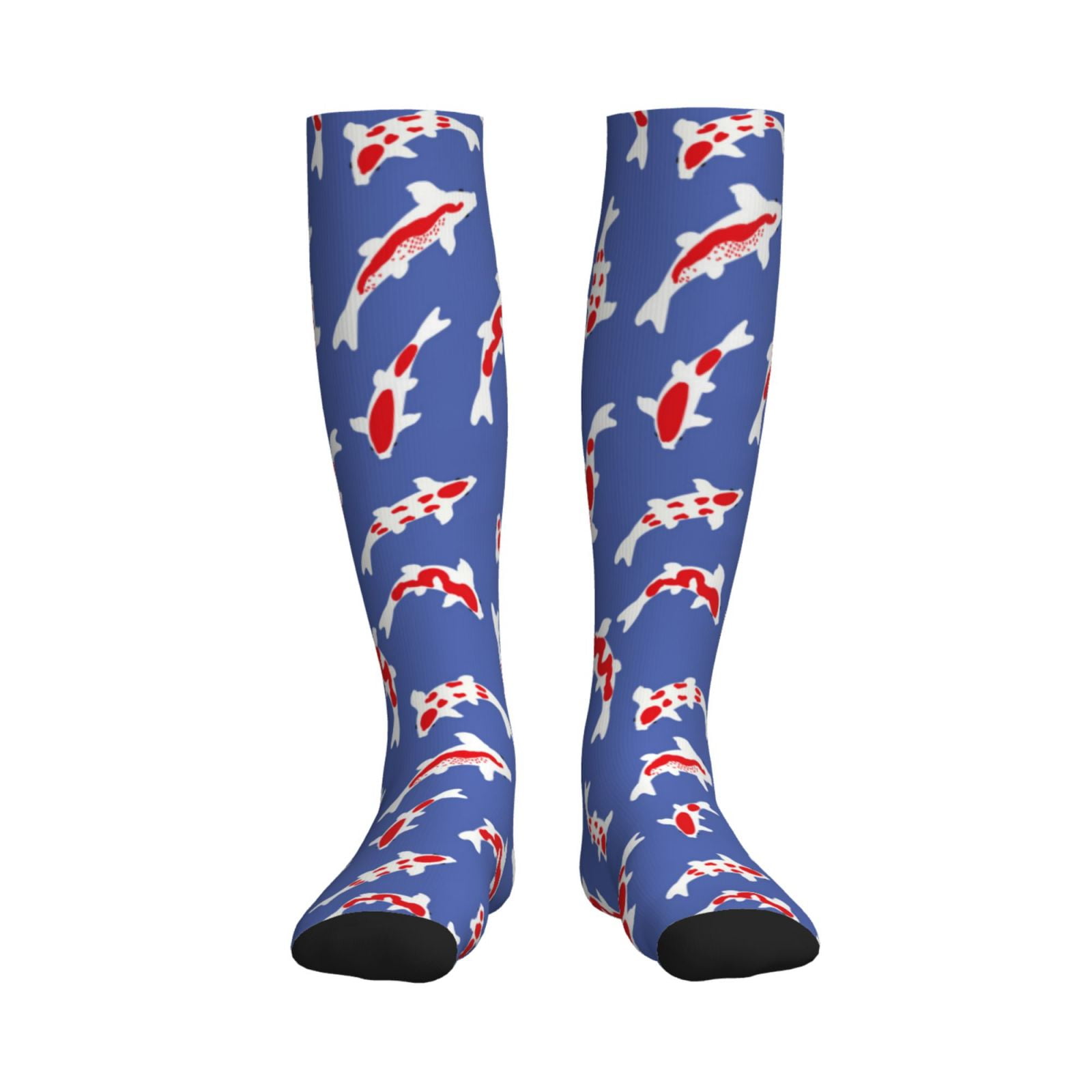 Qokaie Beautiful Koi Fish Drawing Sports Compression Socks ...