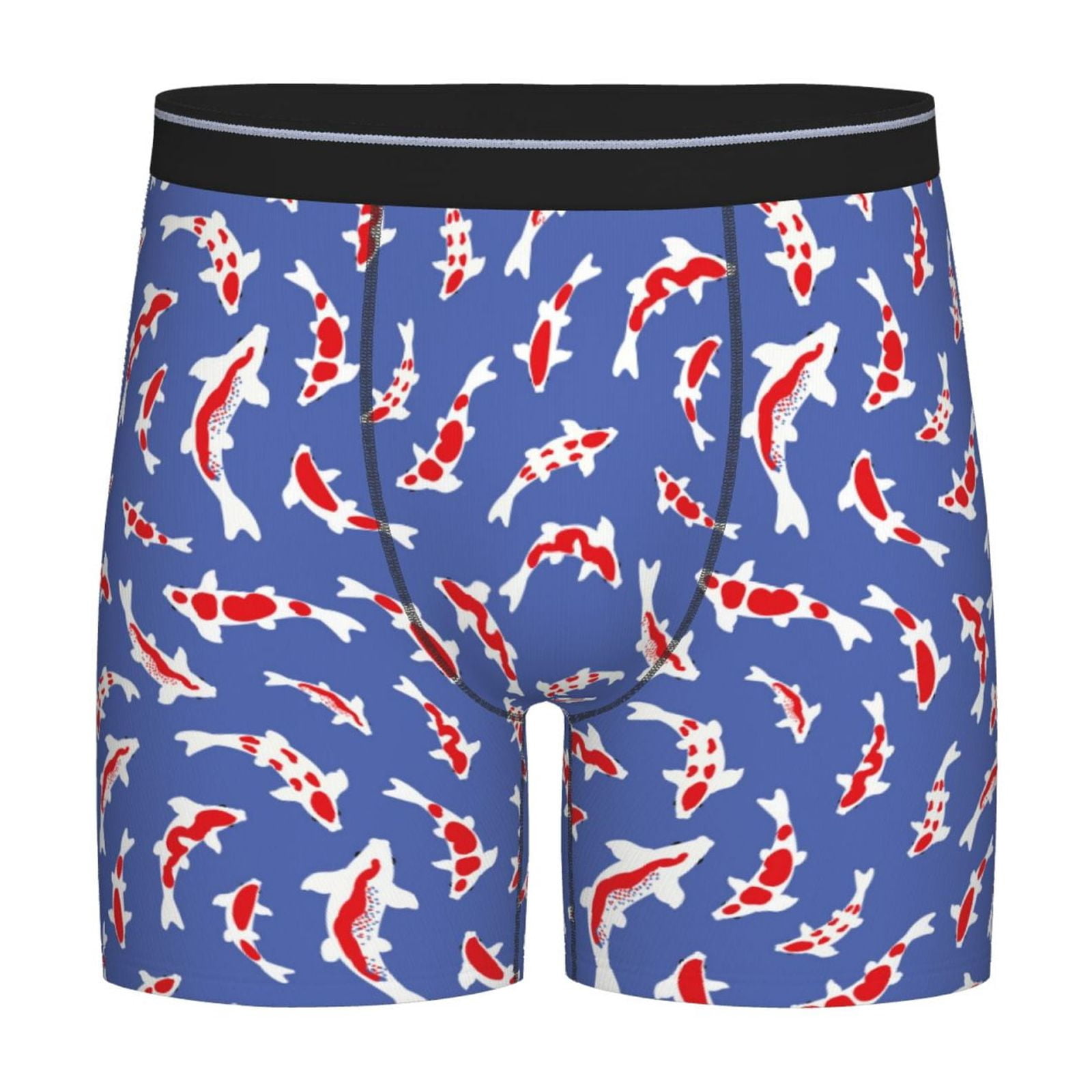 Qokaie Beautiful Koi Fish for Men's Cotton Briefs Underwear, Long Leg ...
