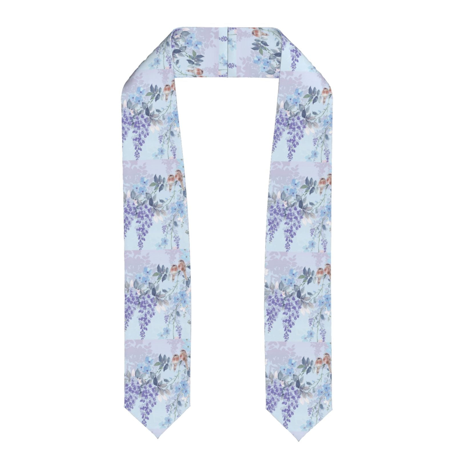 Qokaie Bird Butterfly Stripe Pattern Graduation Shawl Stole – Academic ...