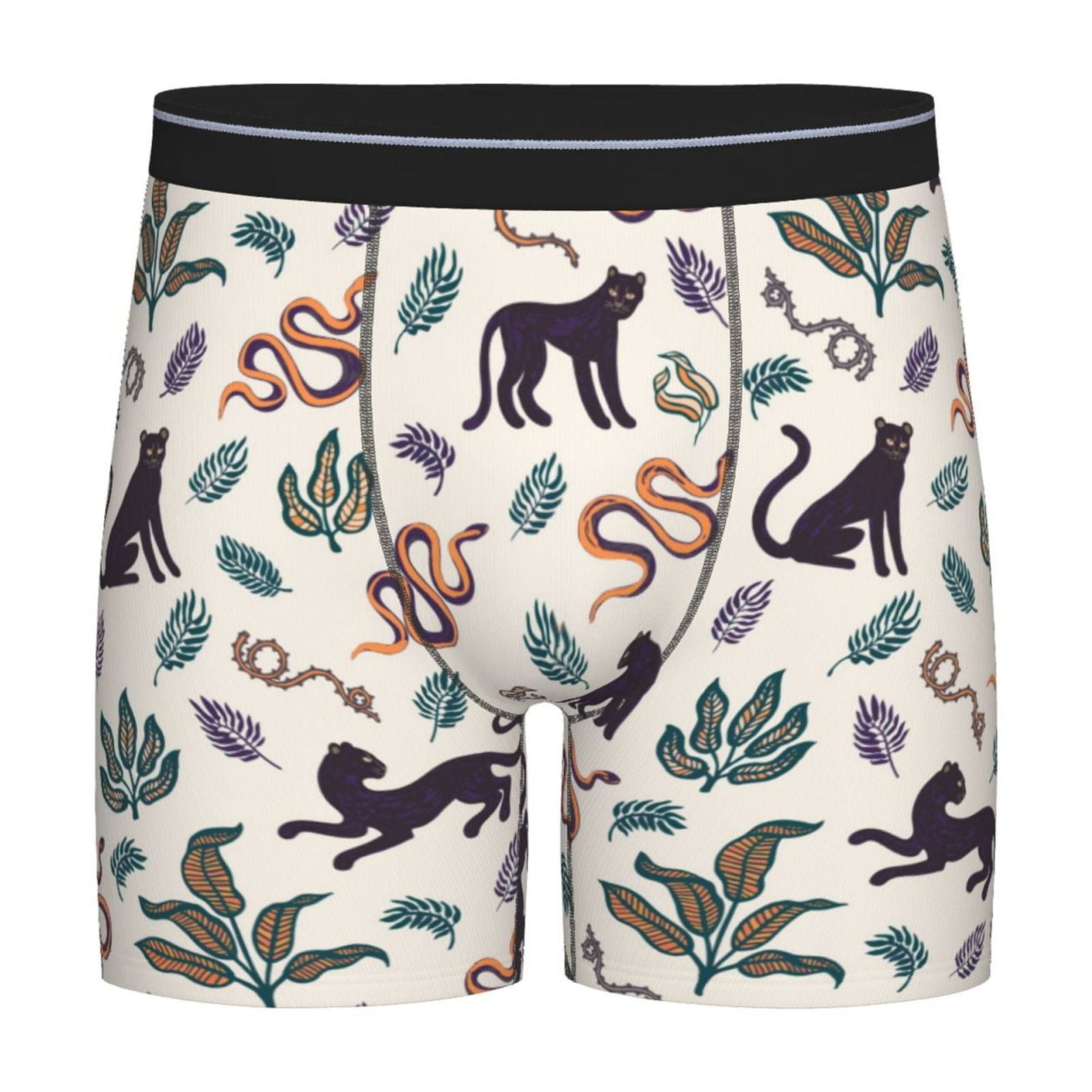 Qokaie Black Cat And Snake for Men's Cotton Briefs Underwear, Long Leg ...