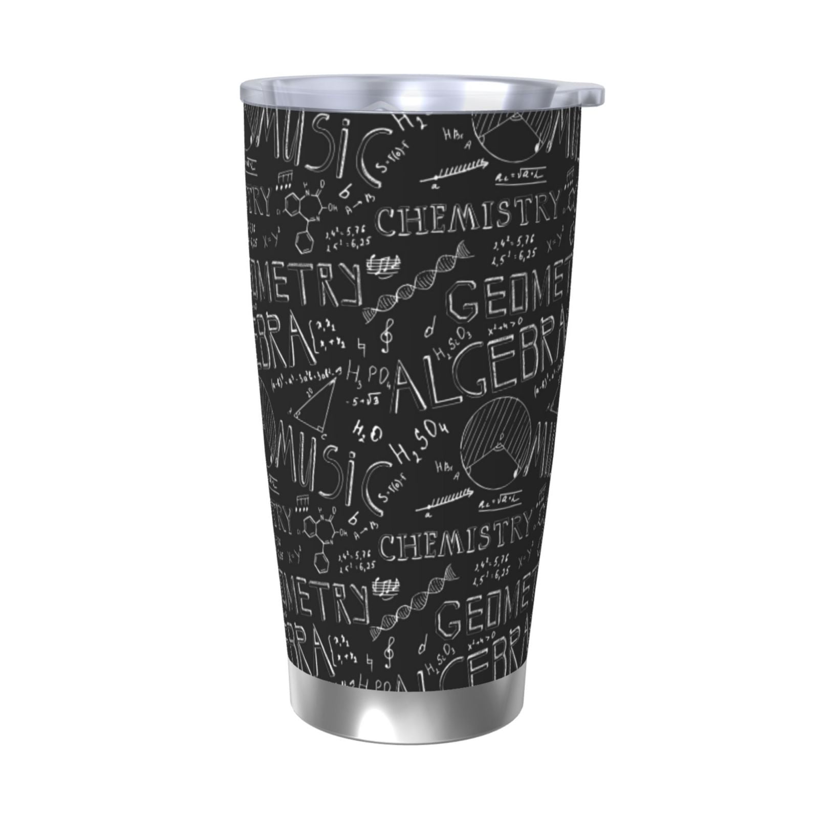 Qokaie Black Scientific Pattern 20 Oz Coffee Car Insulated Coffee Cup ...