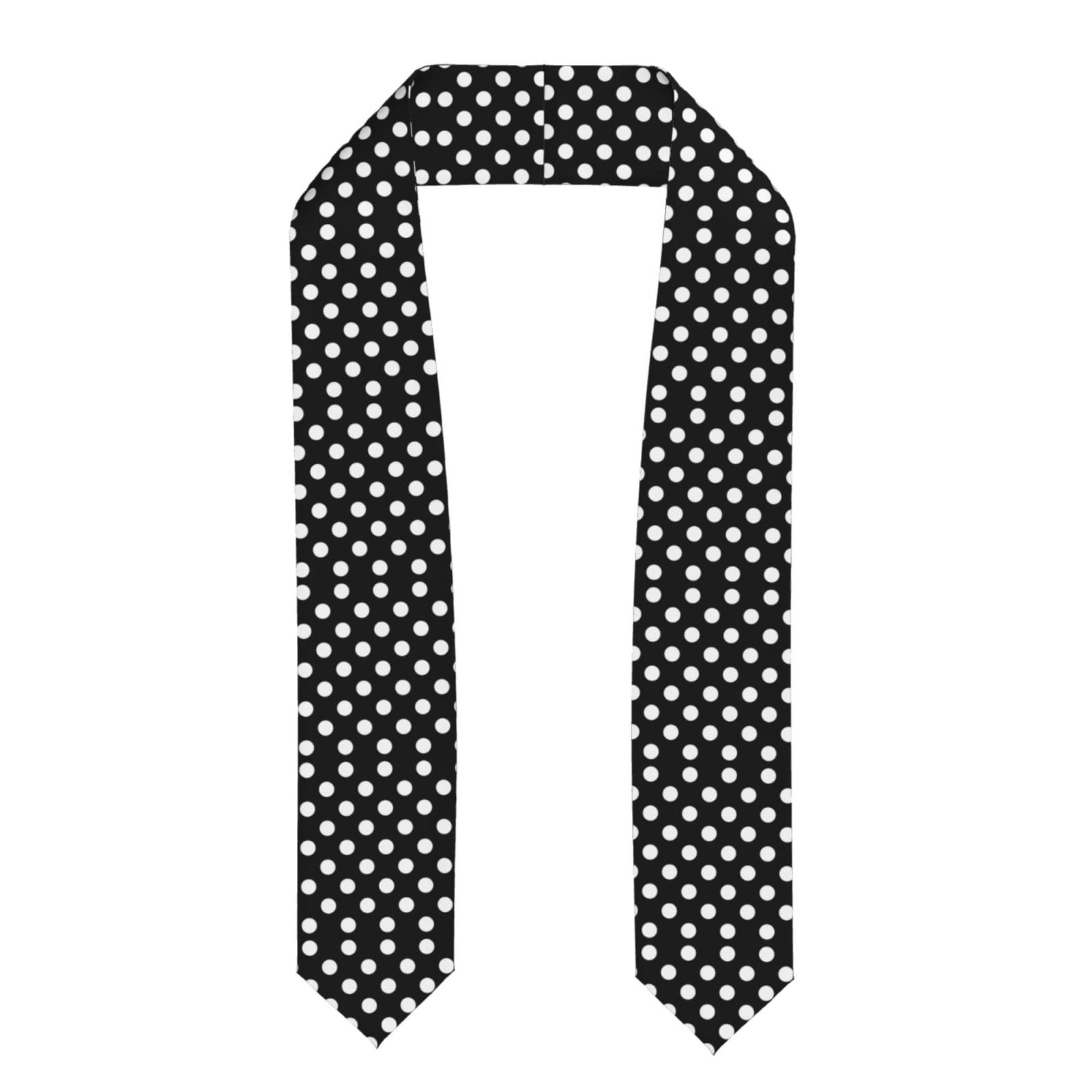 Qokaie Black and White Polka Dot Pattern Graduation Shawl Stole ...