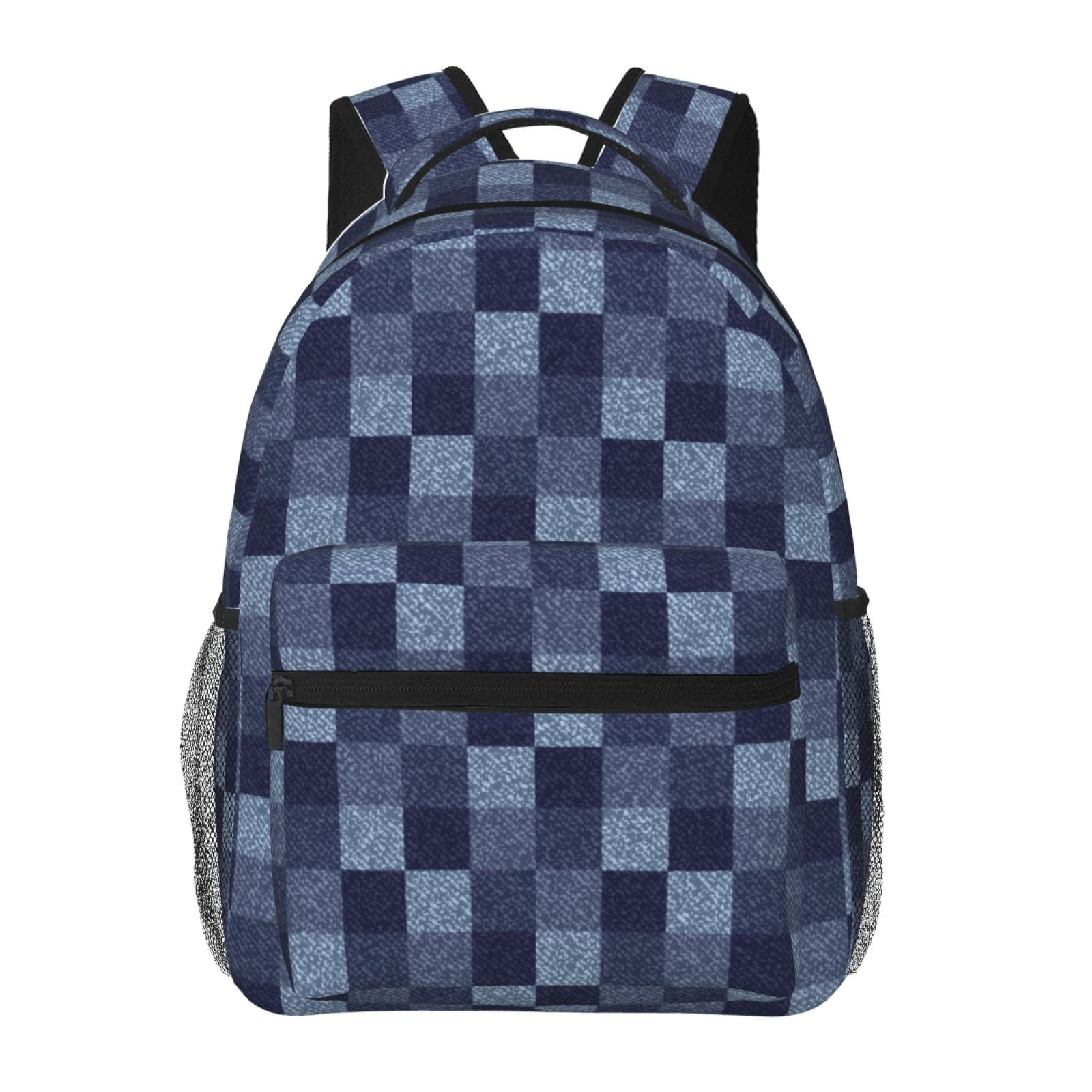 Qokaie Blue Gingham Buffalo Check Printed Lightweight Casual Bag ...