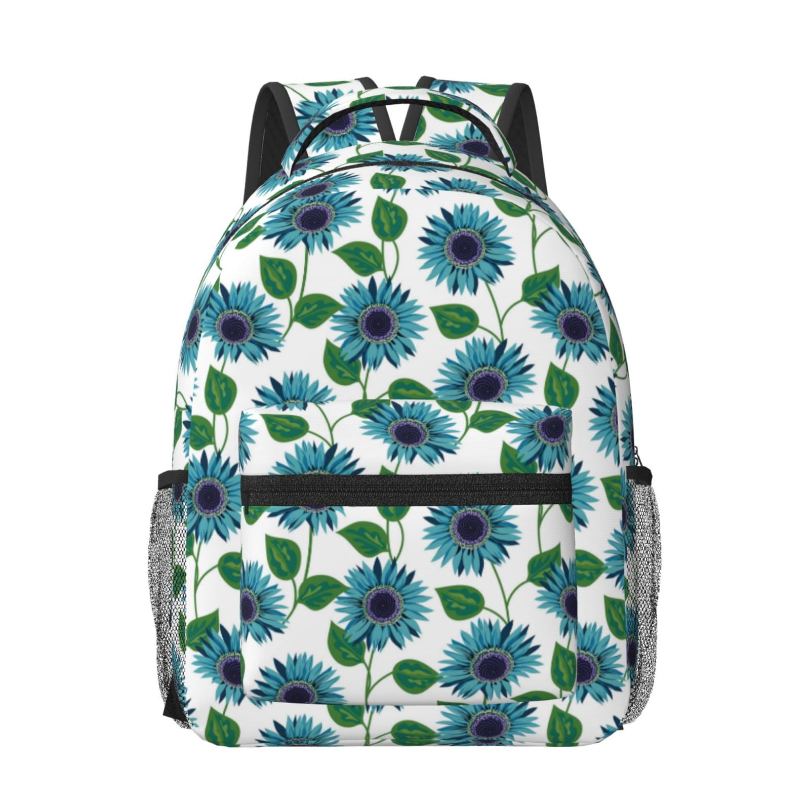 Qokaie Blue Sunflowers Style School Backpack Travel Bag for Men & Women ...