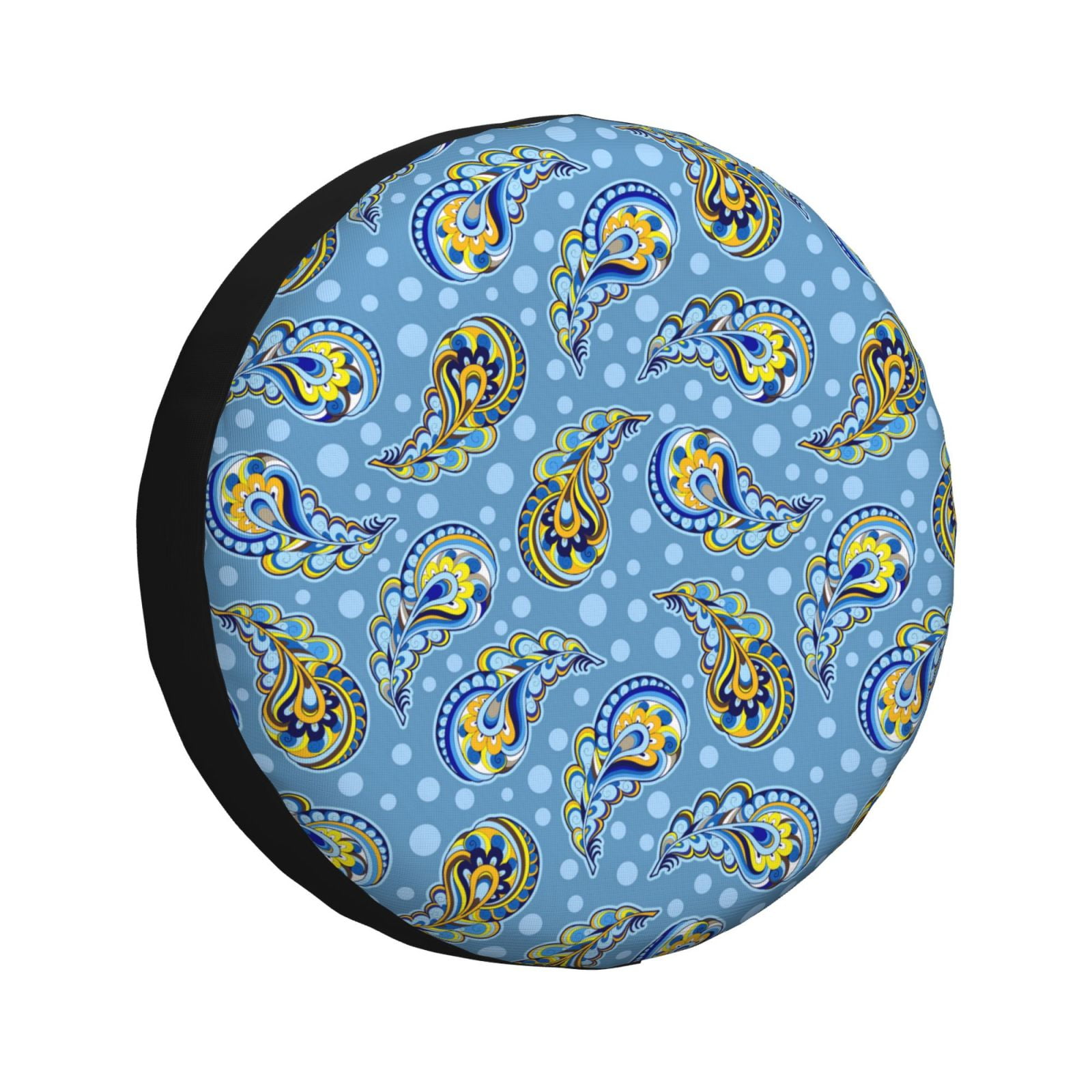 Qokaie Blue paisley pattern Pattern Tire Cover, Waterproof Leather ...
