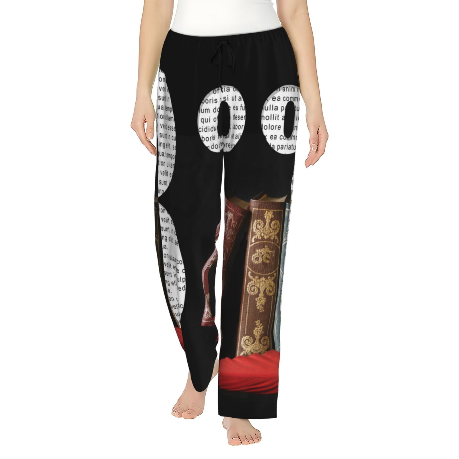 Qokaie Books1 Drawing Silky Soft Women Pajama Pants ,Breathable Lounge ...