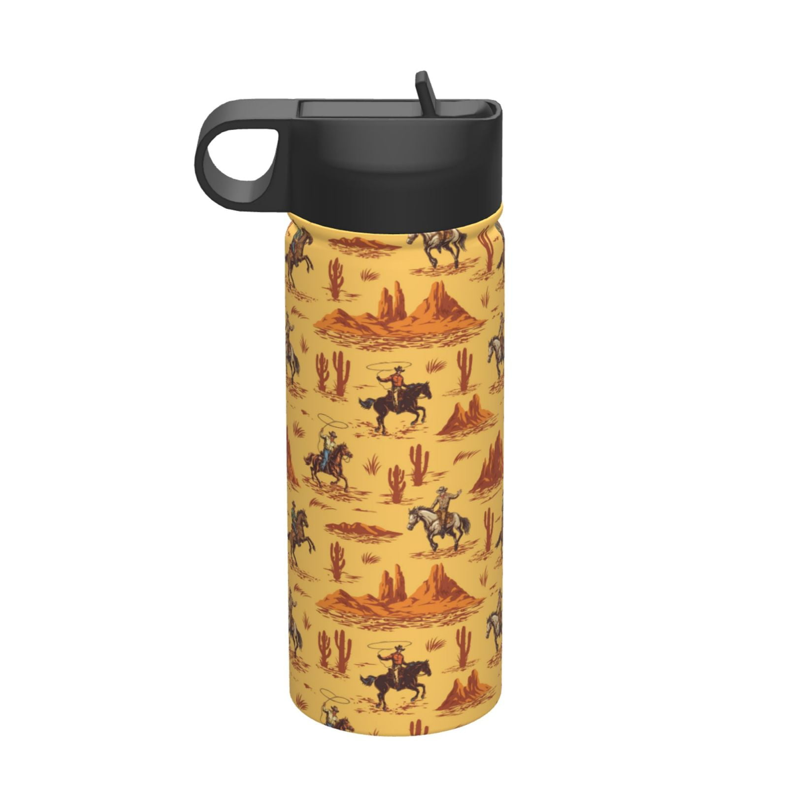 Qokaie Brave Cowboys Pattern 18oz Insulated Water Bottle, Stainless ...