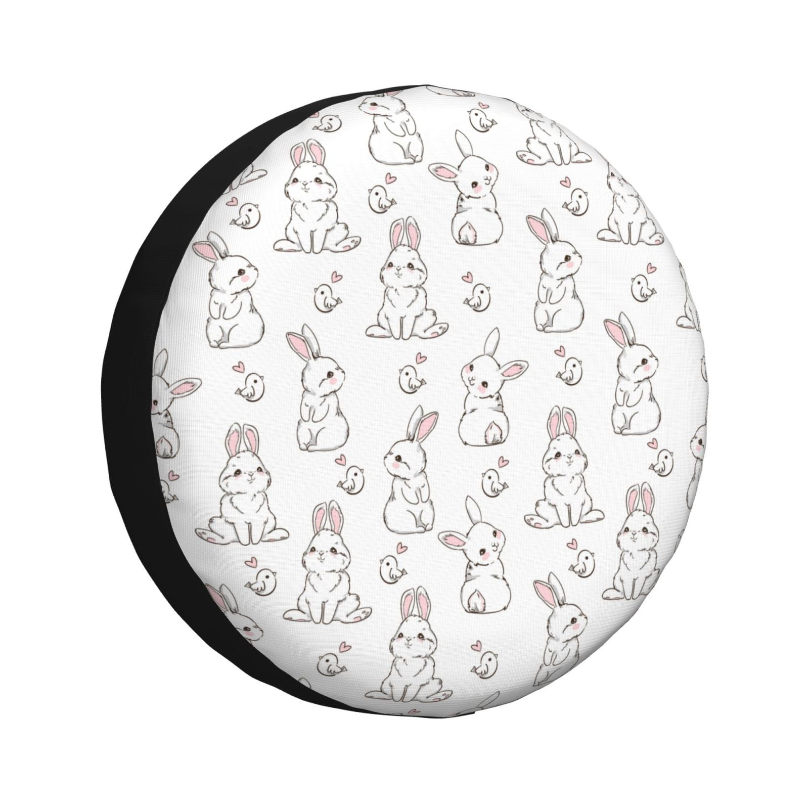 Qokaie Bunny And Bird Pattern Tire Cover, Waterproof Leather Wheel ...