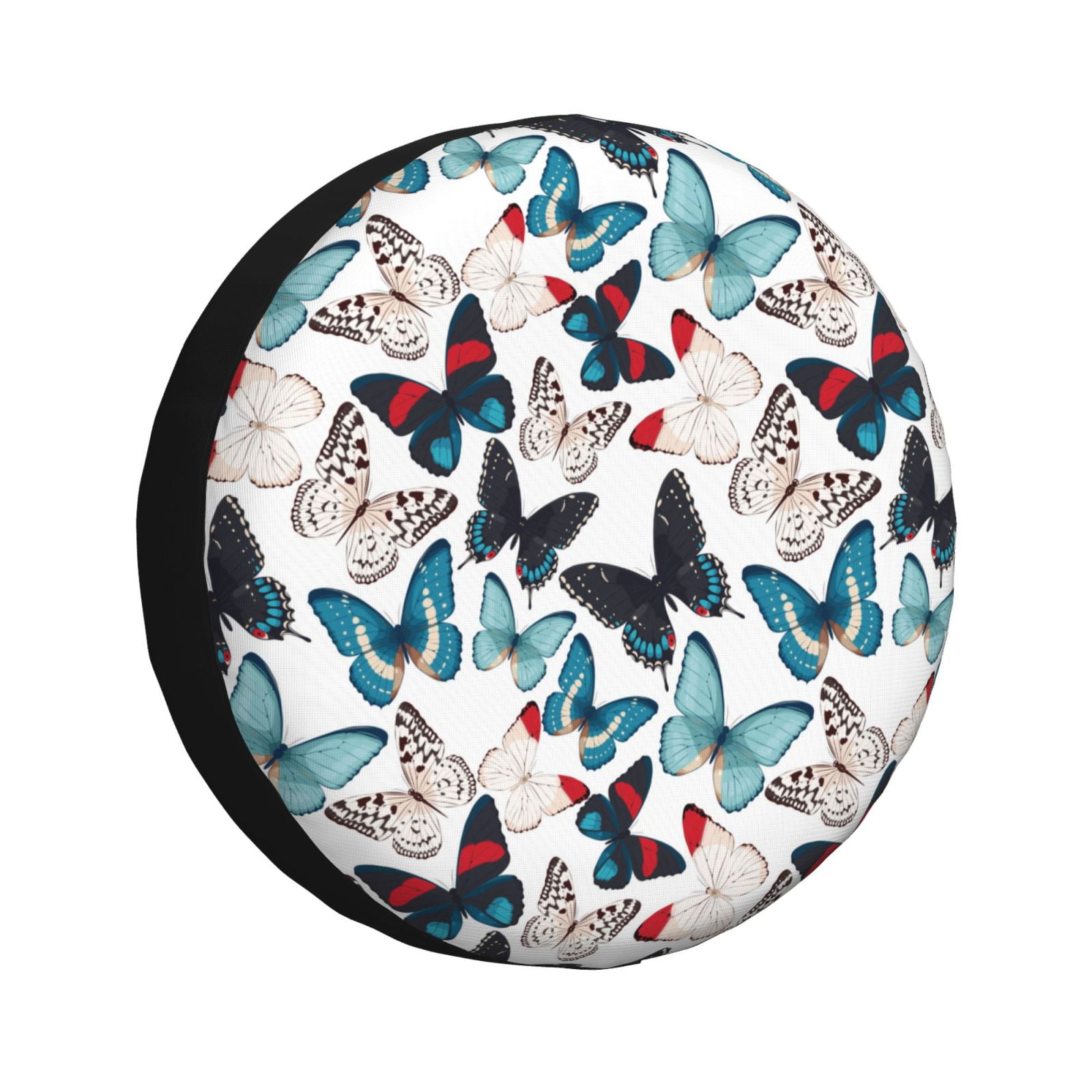 Qokaie Butterfly Pattern Tire Cover, Waterproof Leather Wheel Cover ...