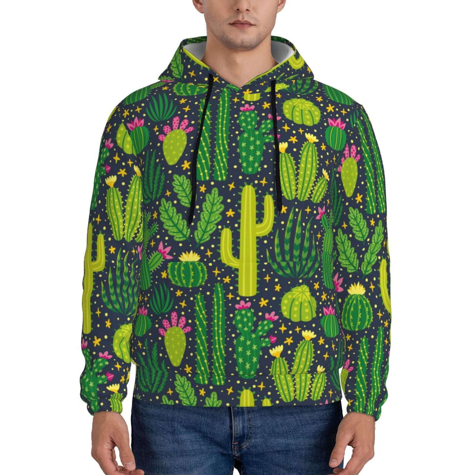 Qokaie Cactus 1 for Men's Fashion Hoodies & Sweatshirts with Kangaroo ...