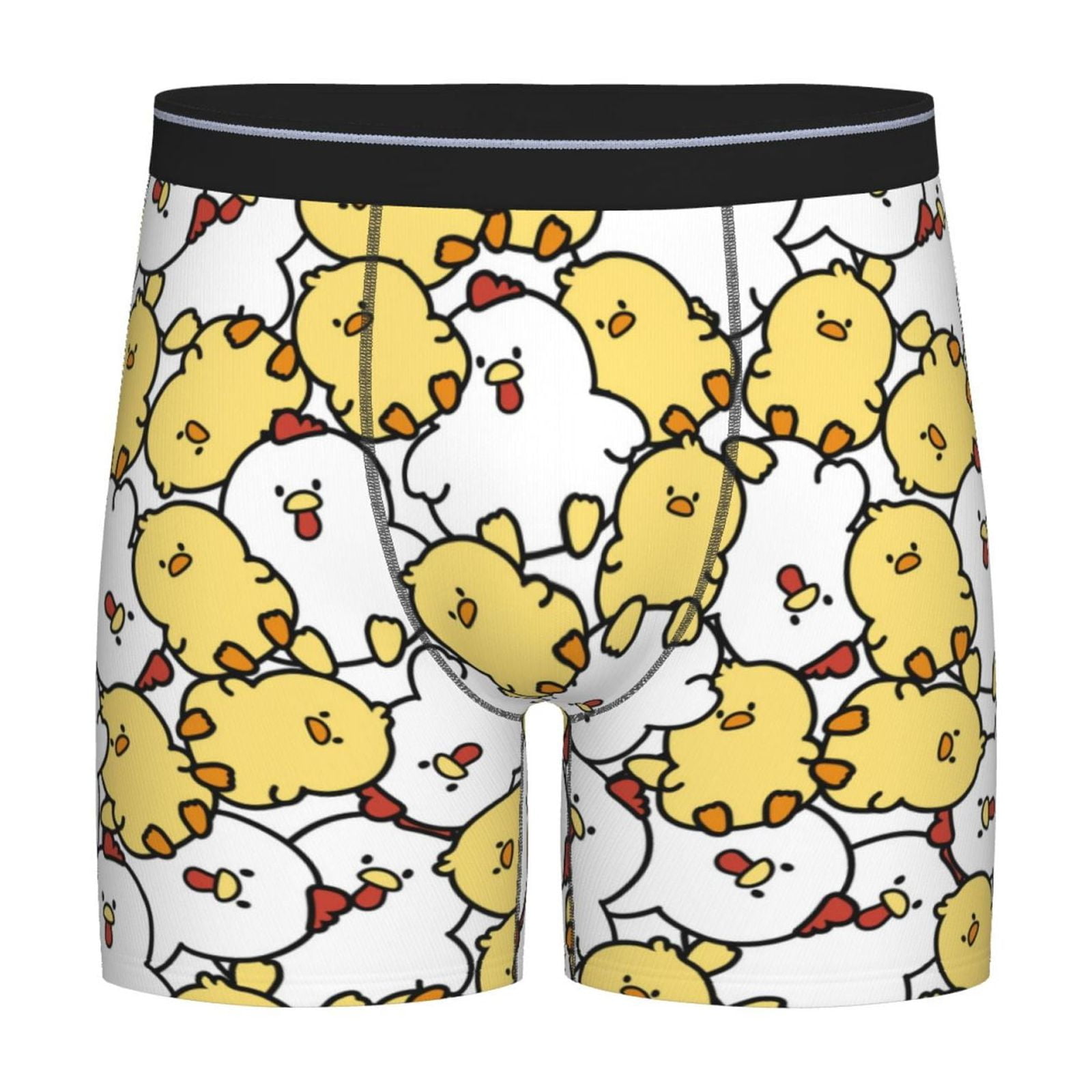 Qokaie Cartoon Chicken for Men's Cotton Briefs Underwear, Long Leg Briefs,Anti-chafing Boxer ...