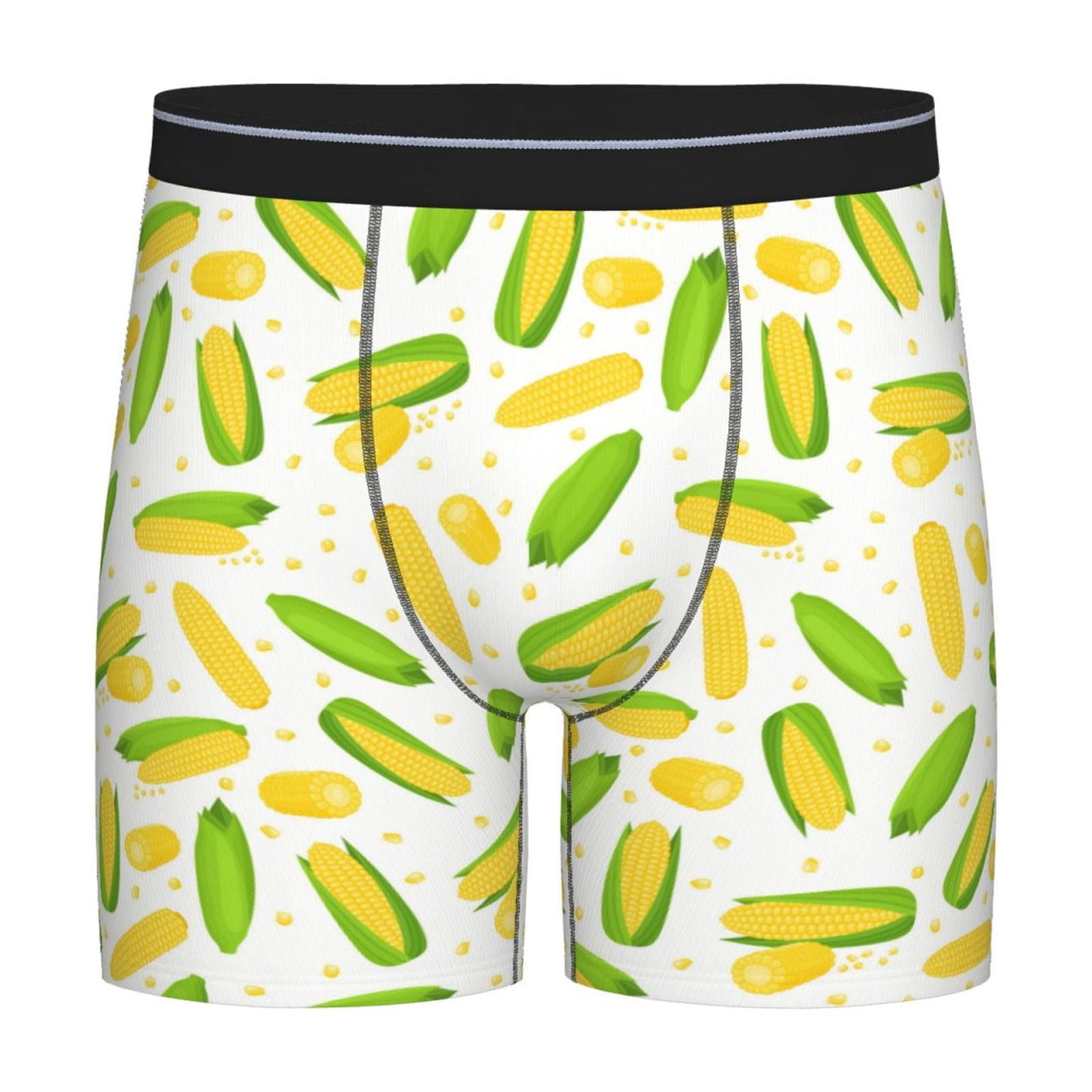 Qokaie Cartoon Corn for Men's Cotton Briefs Underwear, Long Leg Briefs ...
