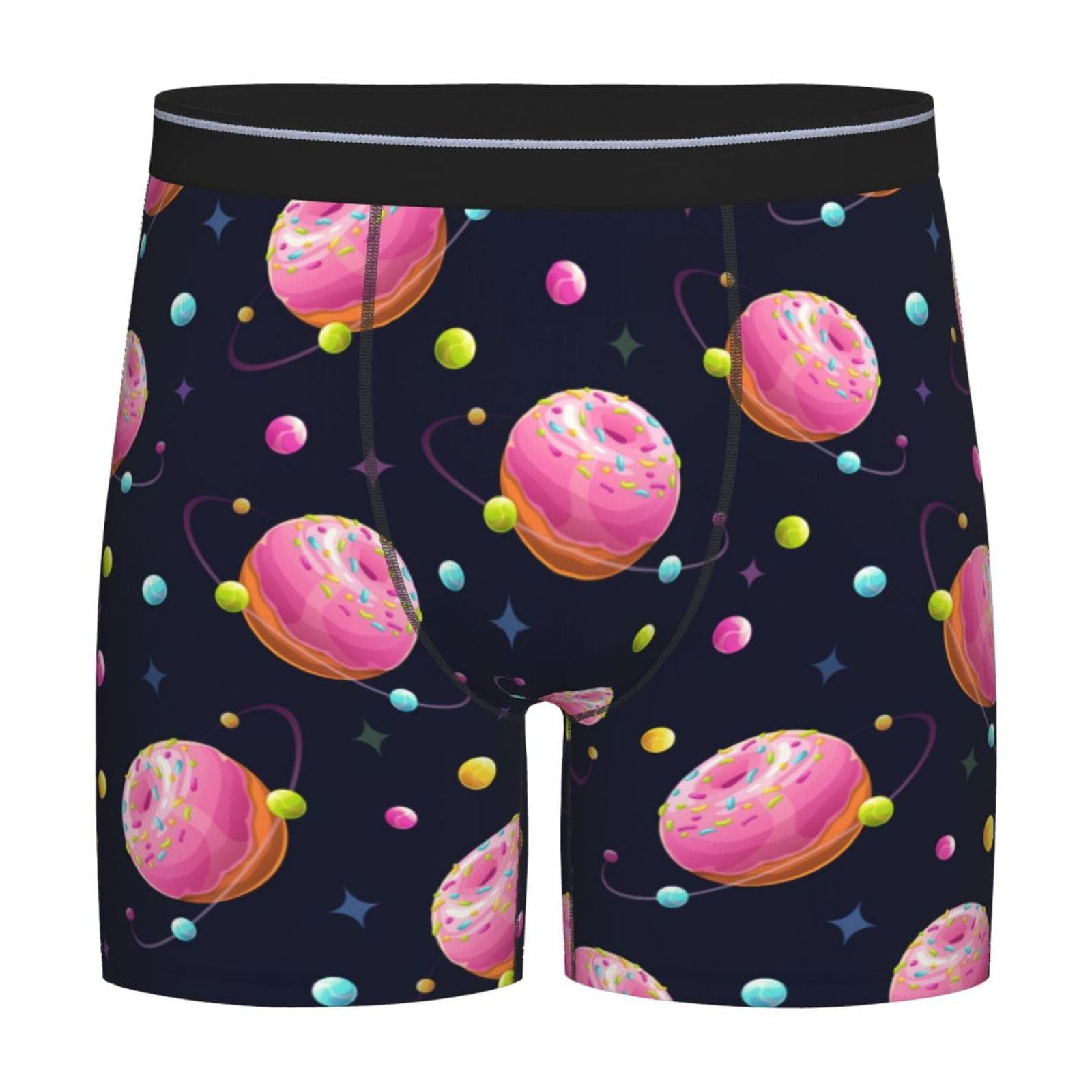 Qokaie Cartoon Donut Planets for Men's Cotton Briefs Underwear, Long ...