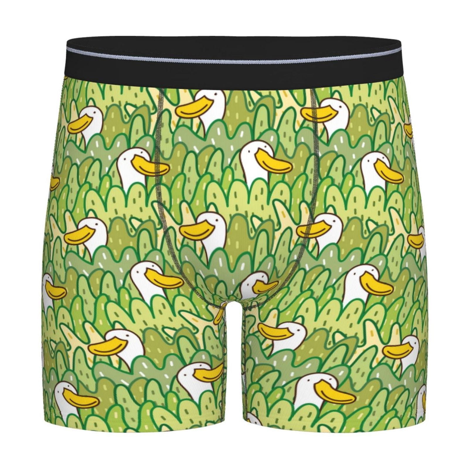 Qokaie Cartoon Duck for Men's Cotton Briefs Underwear, Long Leg Briefs ...