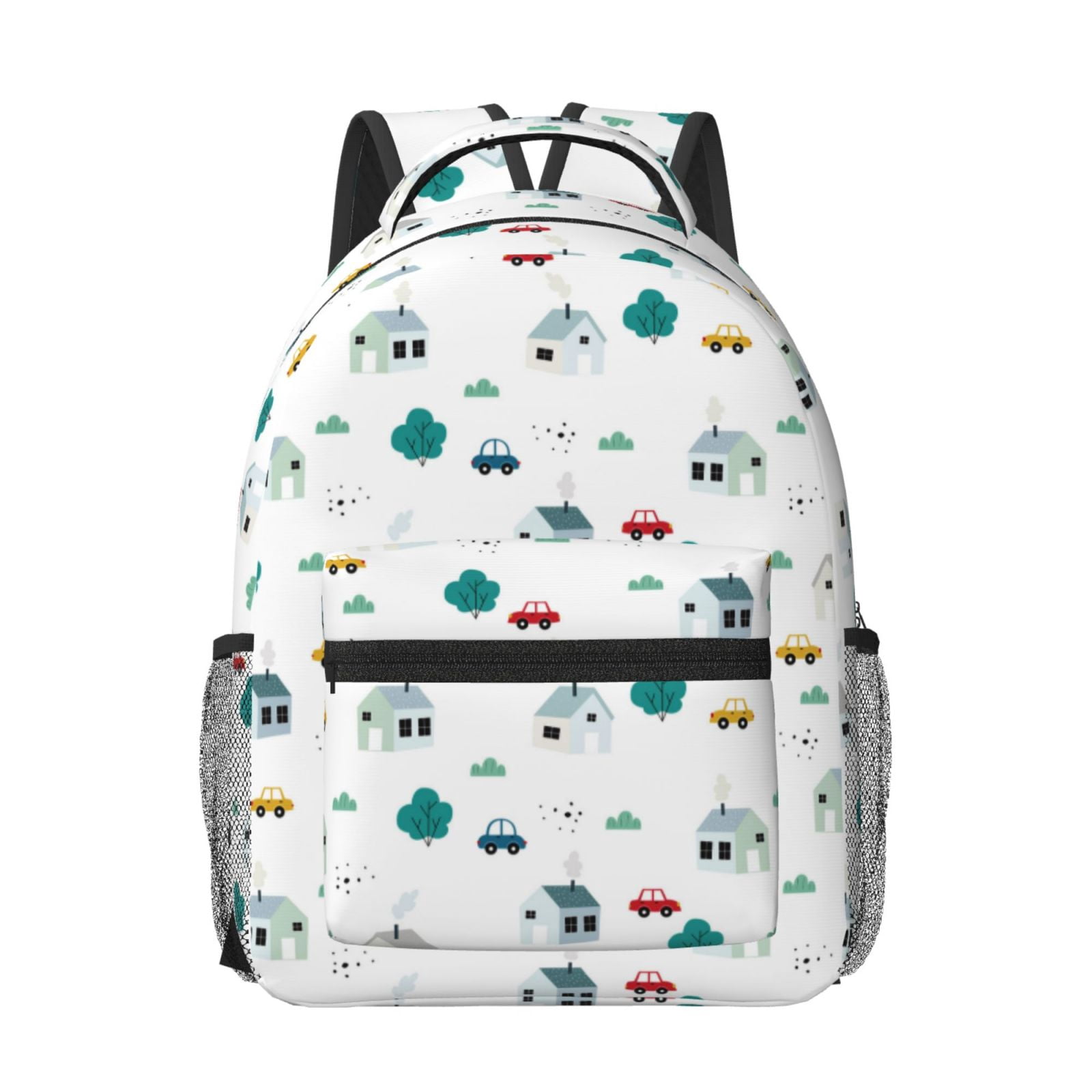Qokaie Cartoon House Car Style School Backpack Travel Bag for Men ...