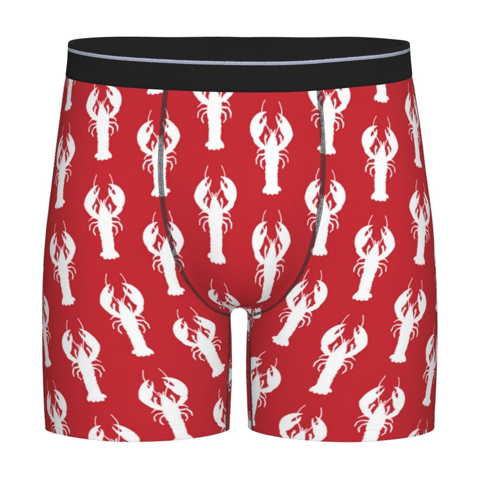 Qokaie Cartoon Lobster for Men's Cotton Briefs Underwear, Long Leg ...