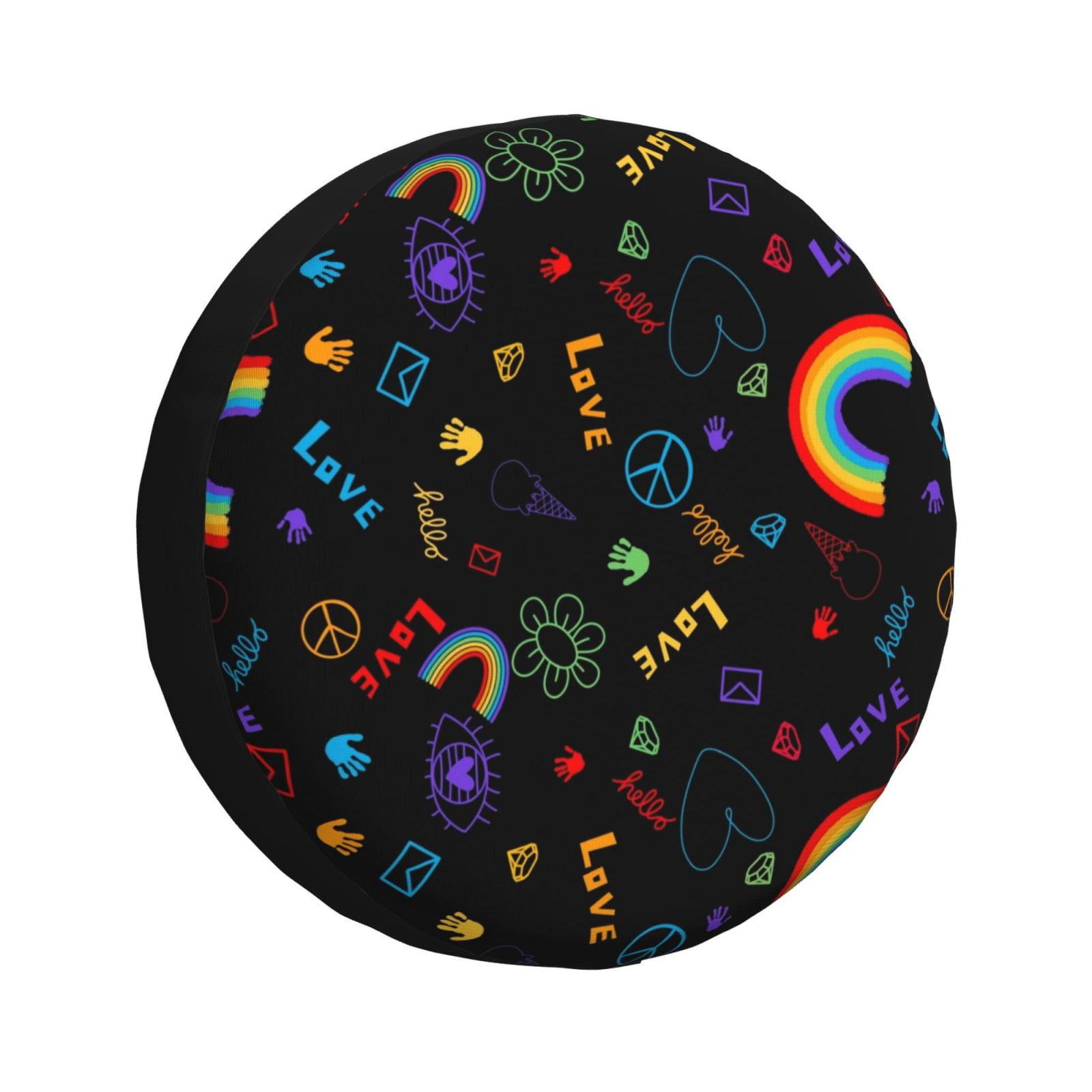 Qokaie Cartoon Pride Lgbt Pattern Tire Cover, Waterproof Leather Wheel ...