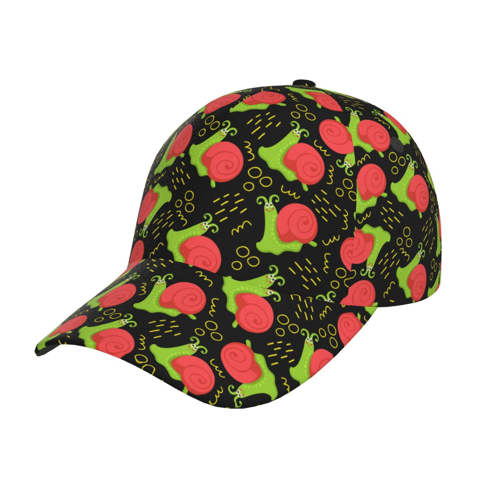 Qokaie Cartoon Snail Print Baseball Cap Golf Dad Hat Adjustable ...