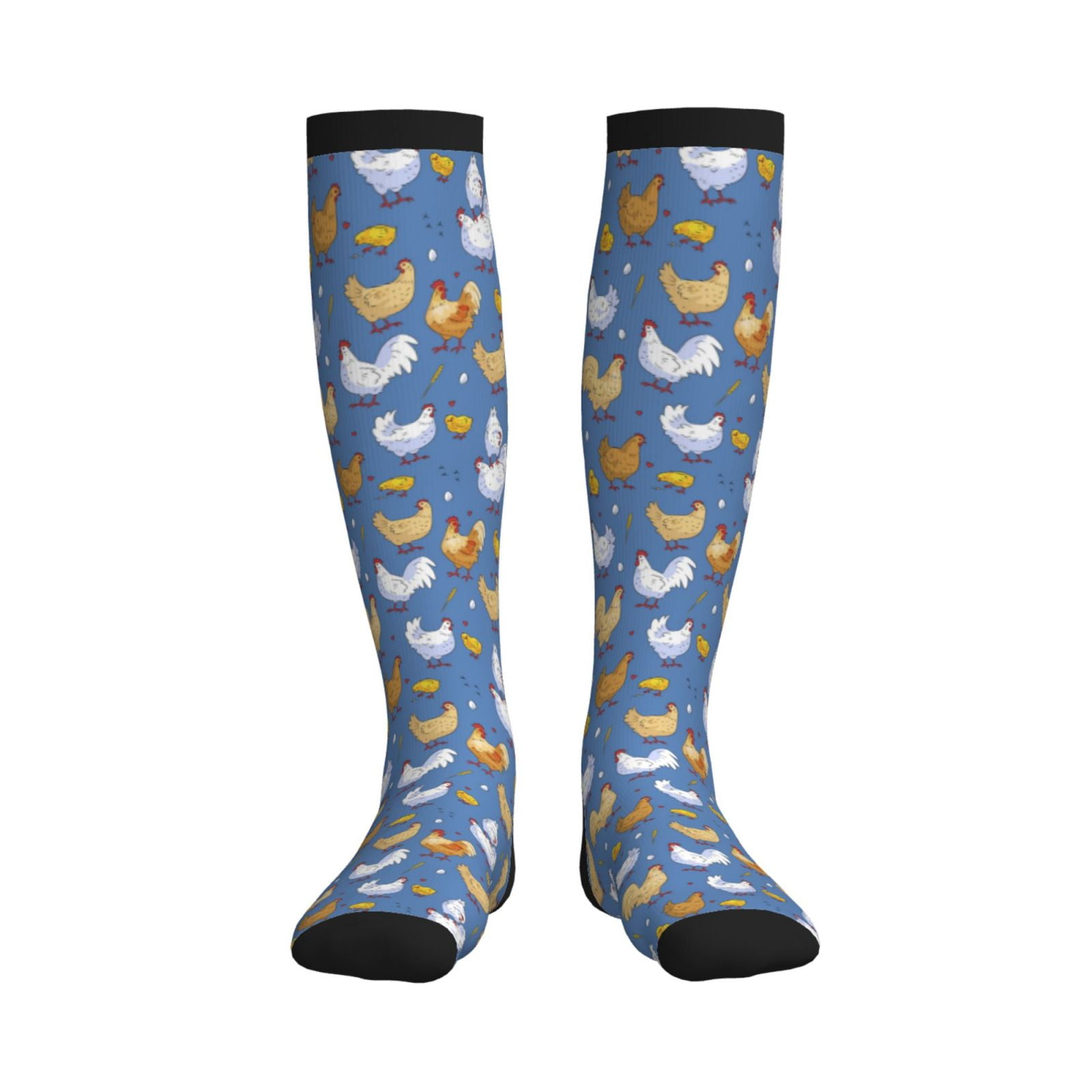 Qokaie Chicken Family Drawing Sports Compression Socks - Comfortable ...