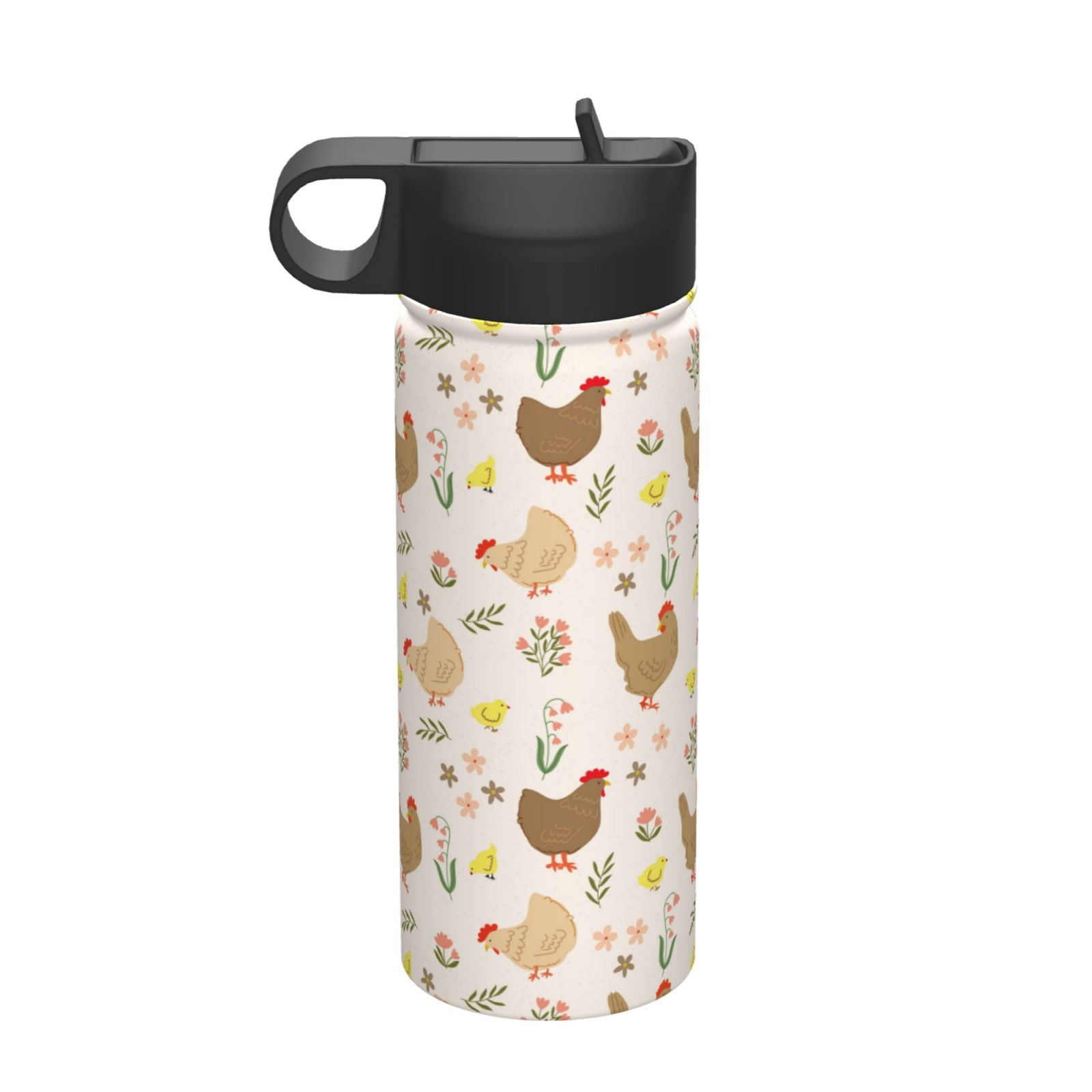 Qokaie Chicken Family Pattern 18oz Insulated Water Bottle, Stainless ...