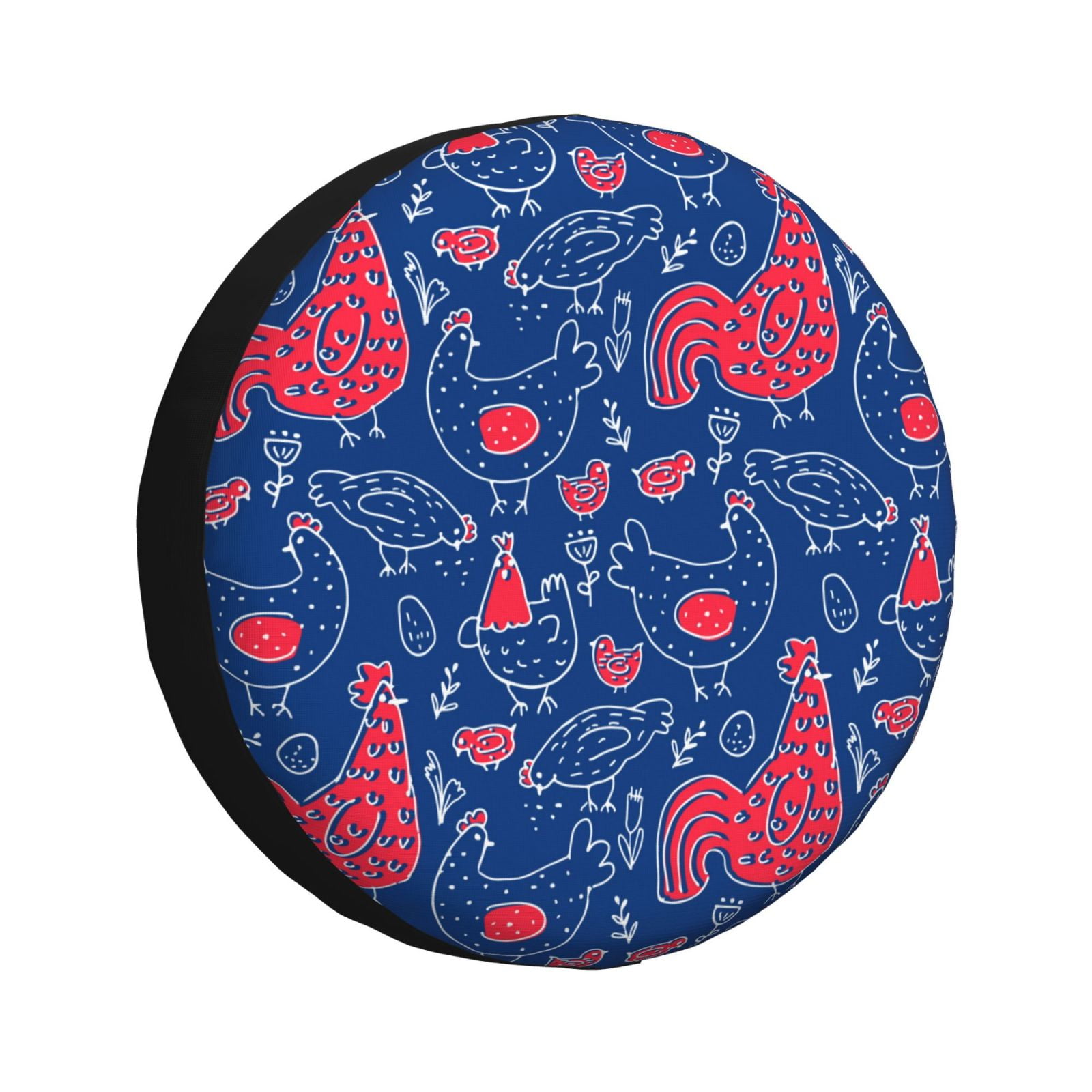 Qokaie Chicken and Rooster Pattern Tire Cover, Waterproof Leather Wheel ...