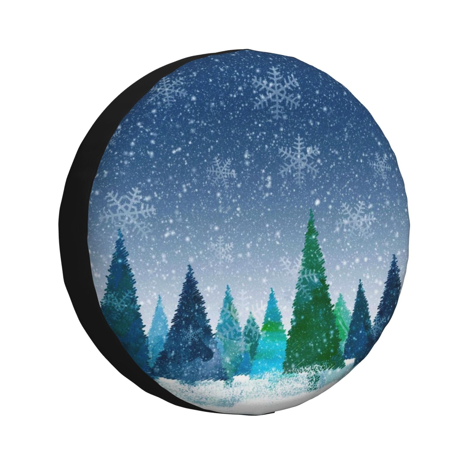 Qokaie Christmas Trees Pattern Tire Cover, Waterproof Leather Wheel ...