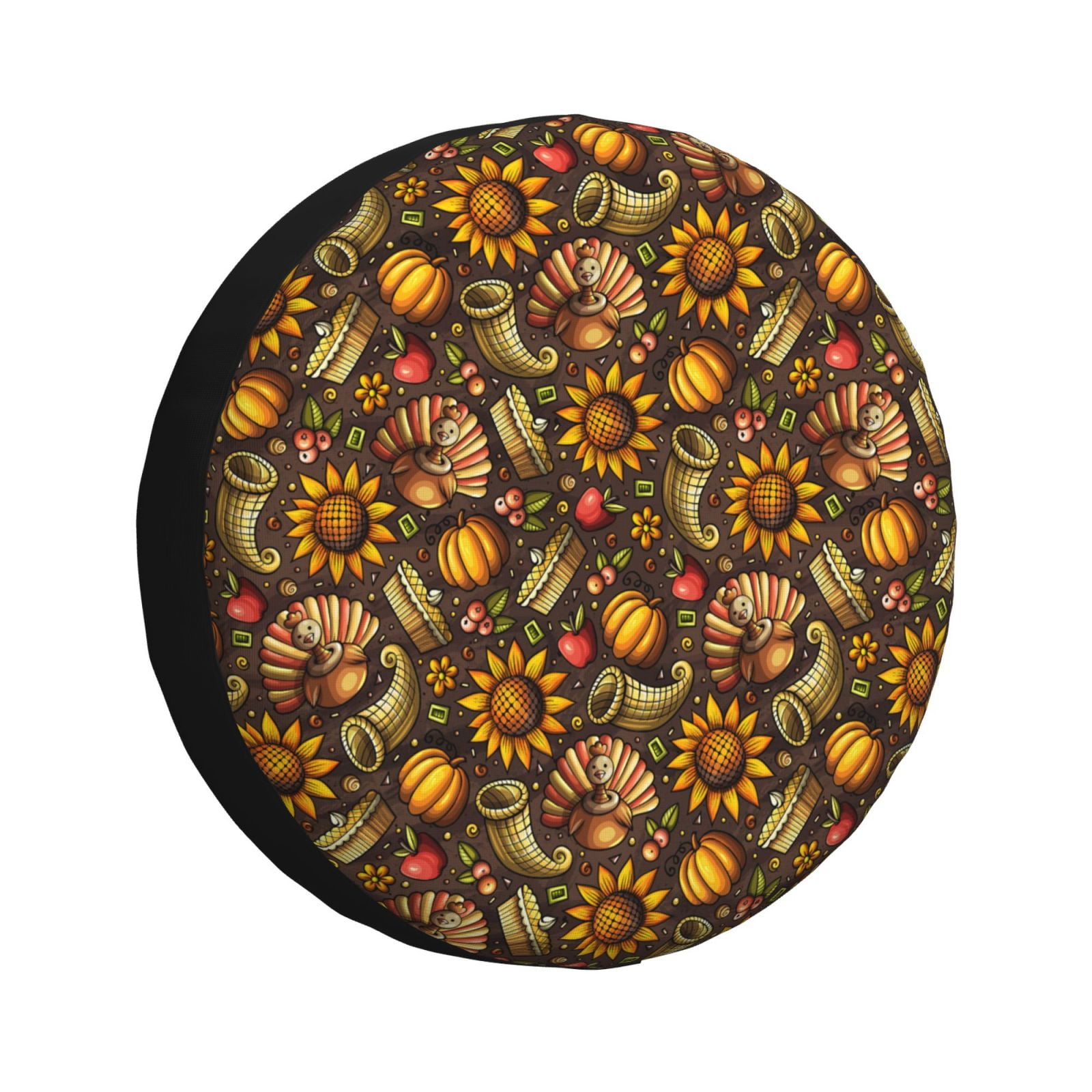 Qokaie Chrysanthemum turkey Pattern Tire Cover, Waterproof Leather ...